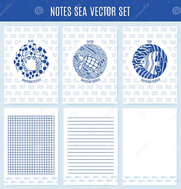 Vector note sea stock vector. Illustration of paper, notebook - 64856357