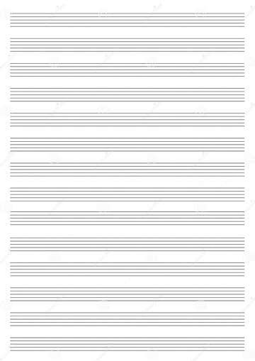 Vector Note Sheet, Musical Staff A4 Format. Stock Vector - Illustration ...