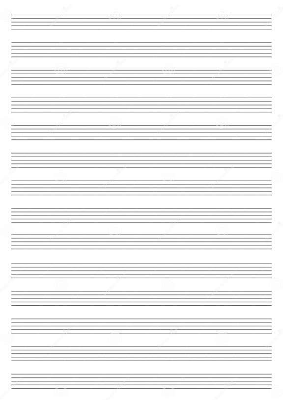 Vector Note Sheet, Musical Staff A4 Format. Stock Vector - Illustration ...