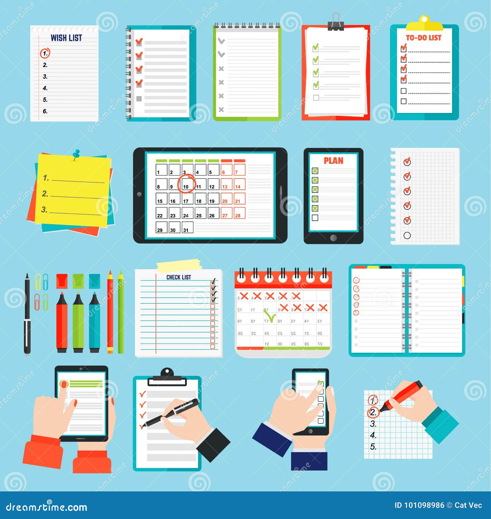 Agenda Business Notes Vector Stock Vector - Illustration of concept ...
