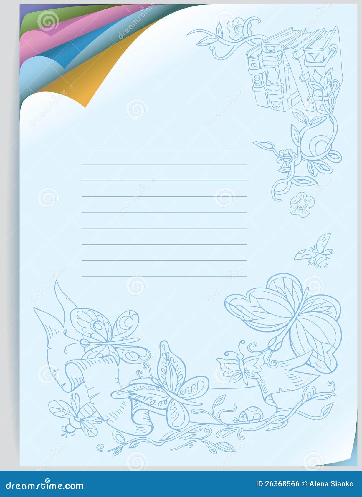 Vector Notebook Cover. Curved Corners of Colored P Stock Vector ...
