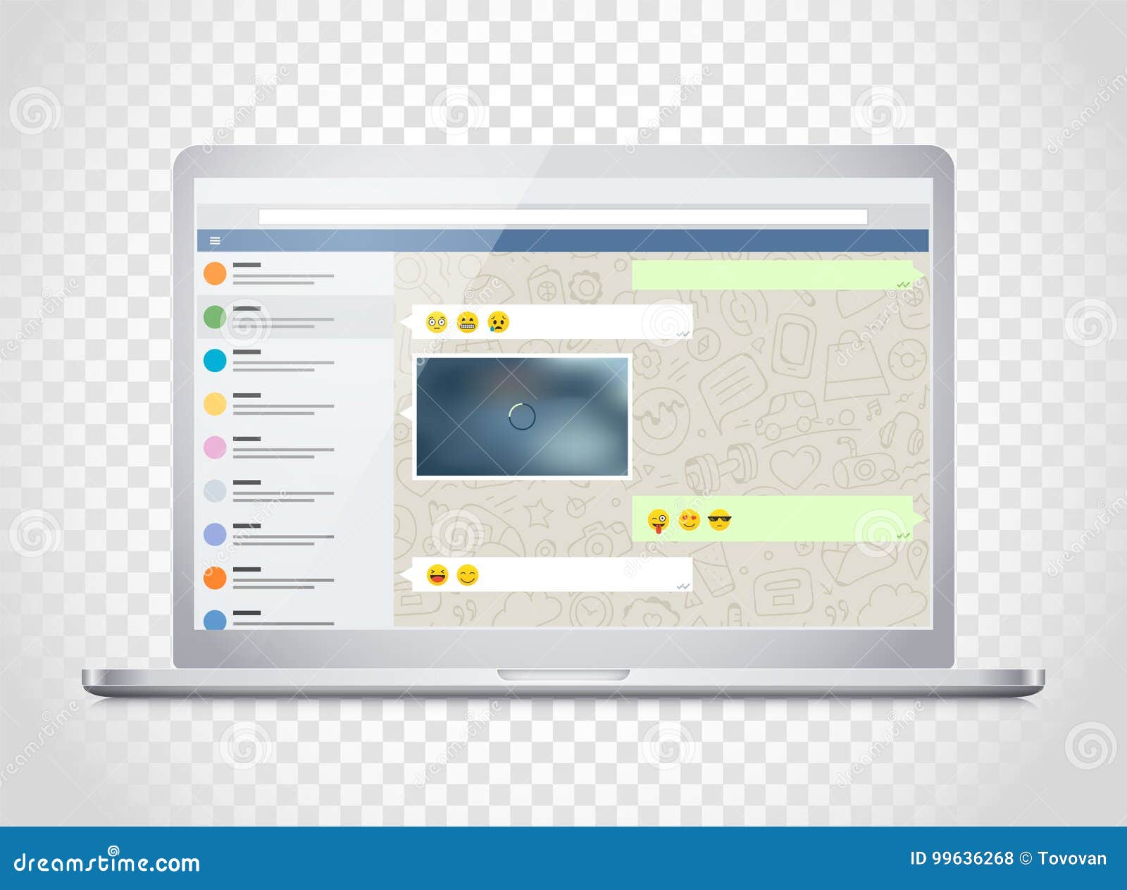 Vector Notebook with Messenger Application Stock Vector - Illustration ...