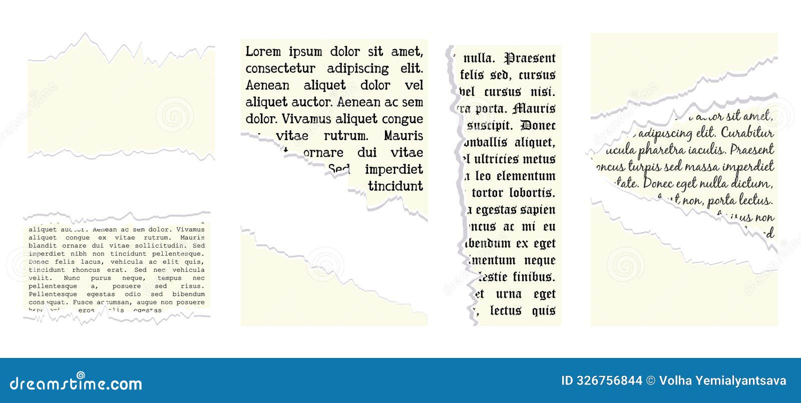 Vector Notebook and Sheet, Scrapbook Old. Torn and Crumpled Pieces of ...