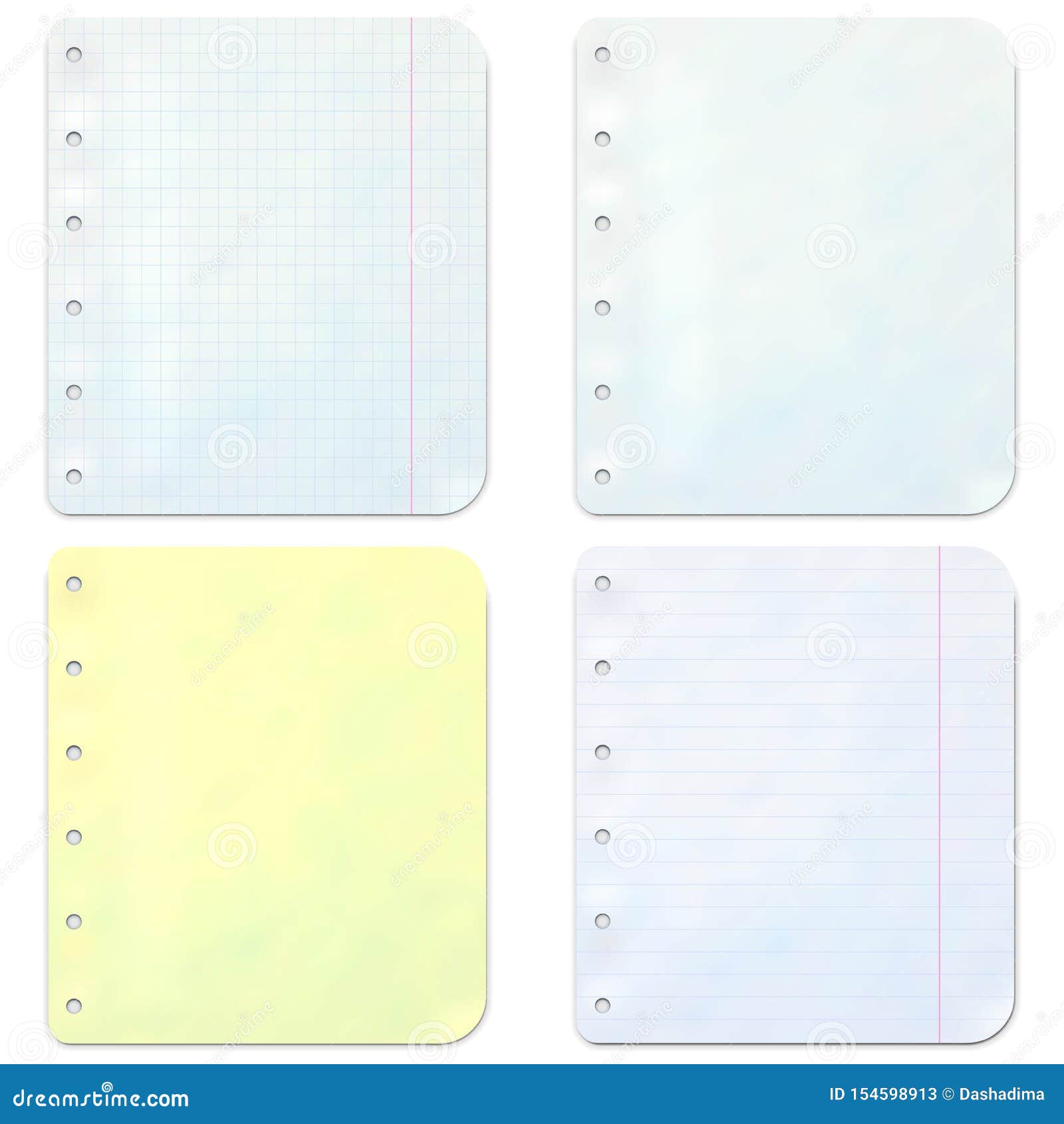 Vector Notebook Sheets stock vector. Illustration of teaching - 154598913