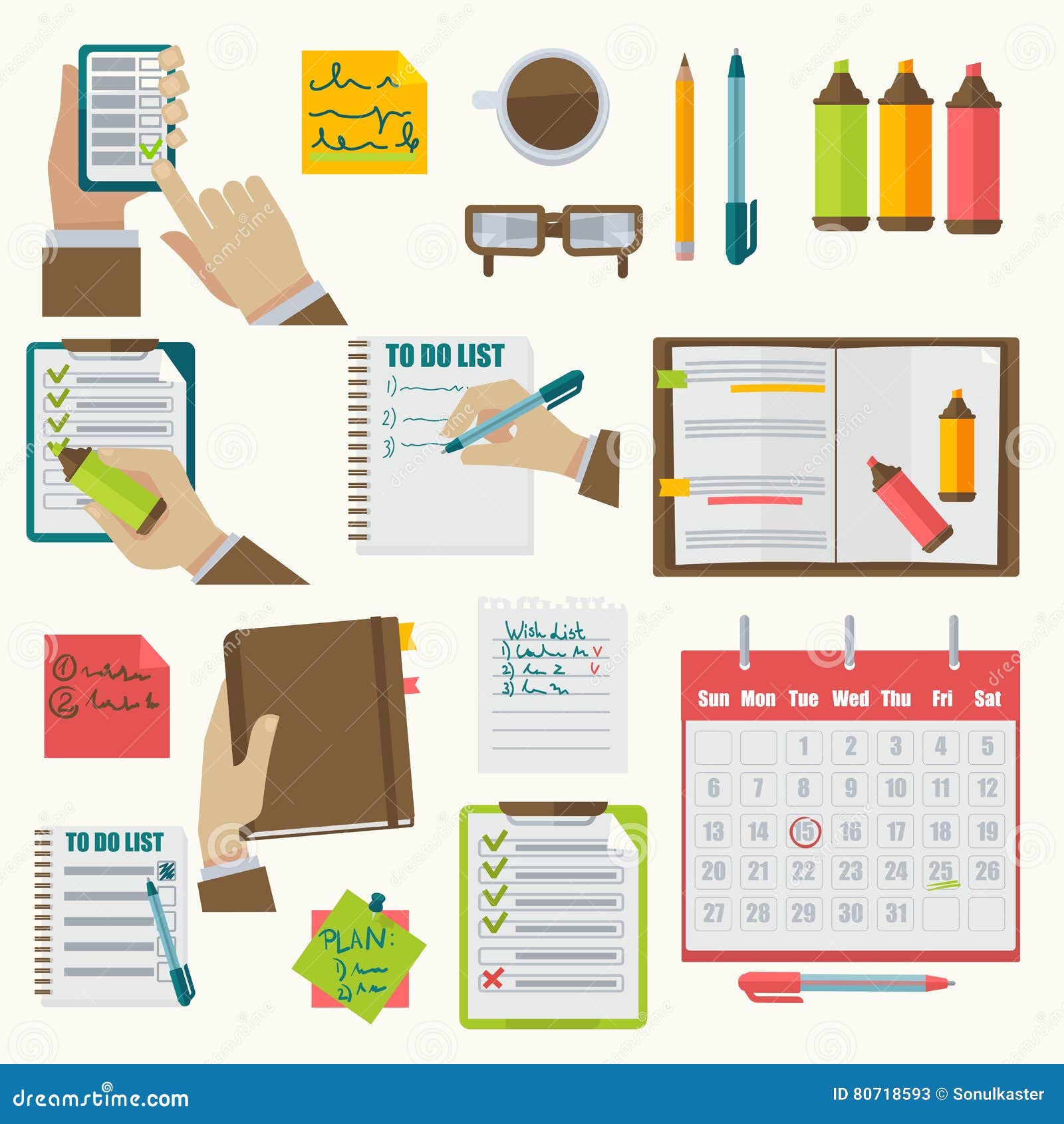 Vector Notebooks Agenda Business Notes Collection. Stock Vector ...