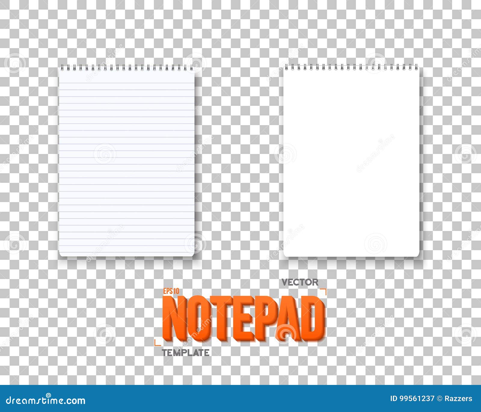 Vector Notepad Set. Realistic Vector Empty Notepad Mockup Stock Vector ...