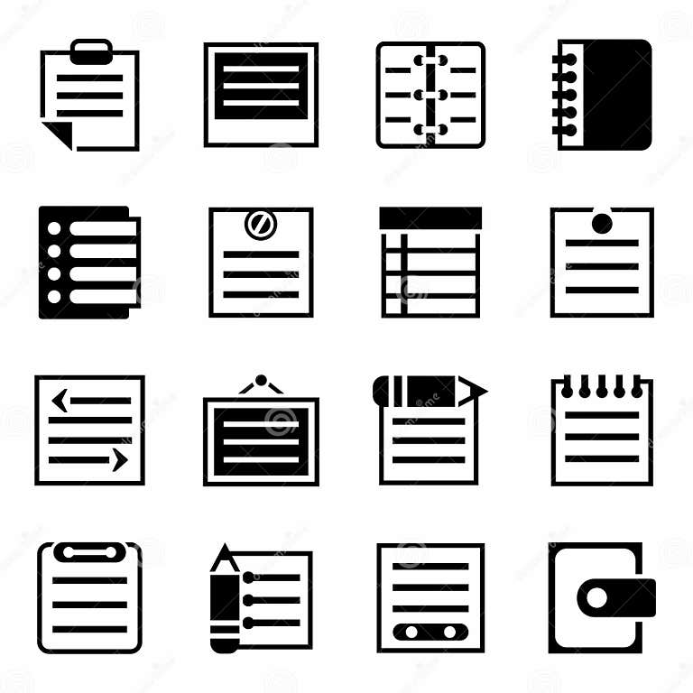 Vector Notes icon set stock vector. Illustration of note - 64696656
