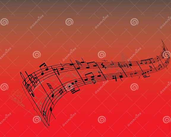 Vector notes red stock vector. Illustration of crotchets - 5379188
