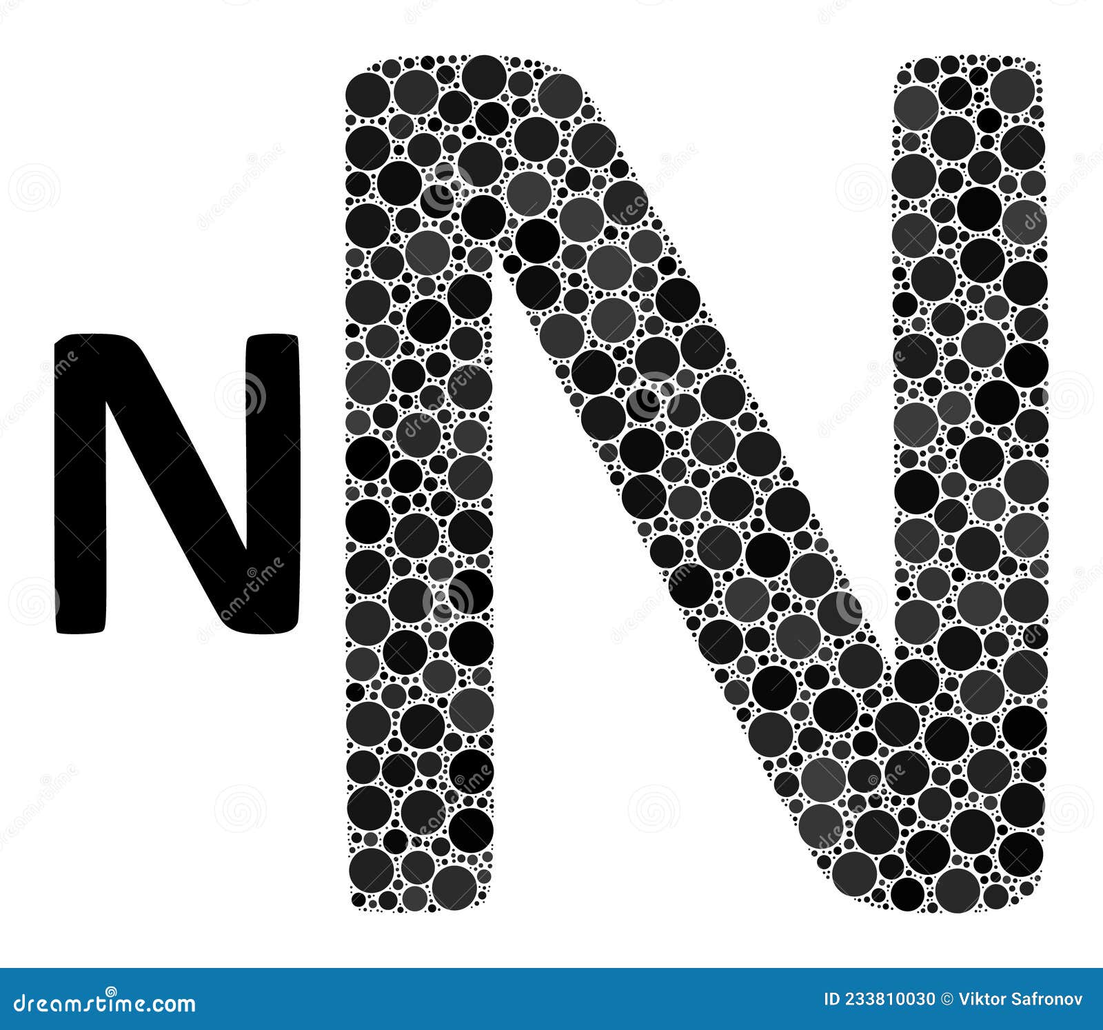 Vector Nu Greek Symbol Collage of Small Circles Stock Vector ...