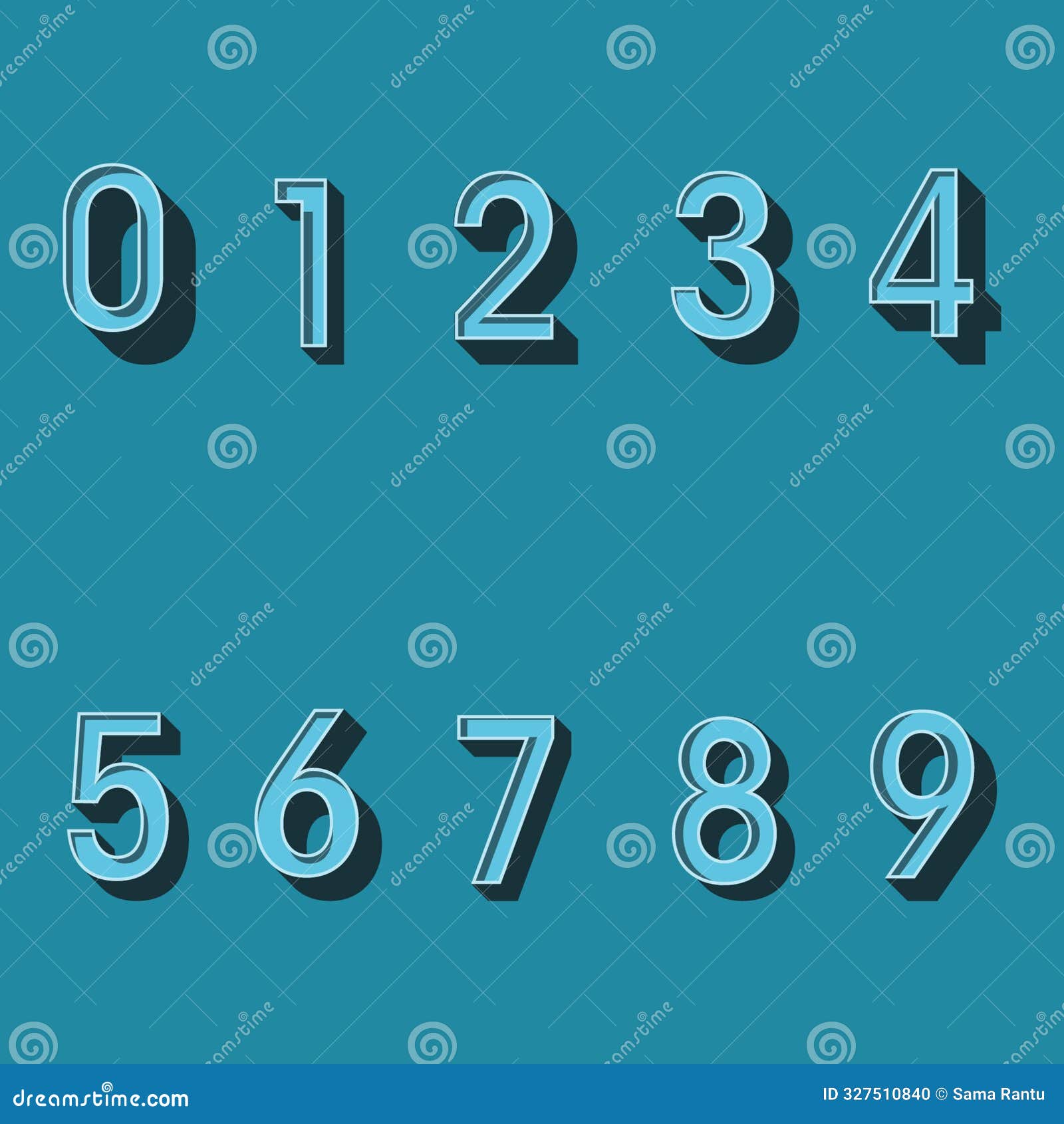 Stylish Vector of Numbers in Blue Background Stock Illustration ...