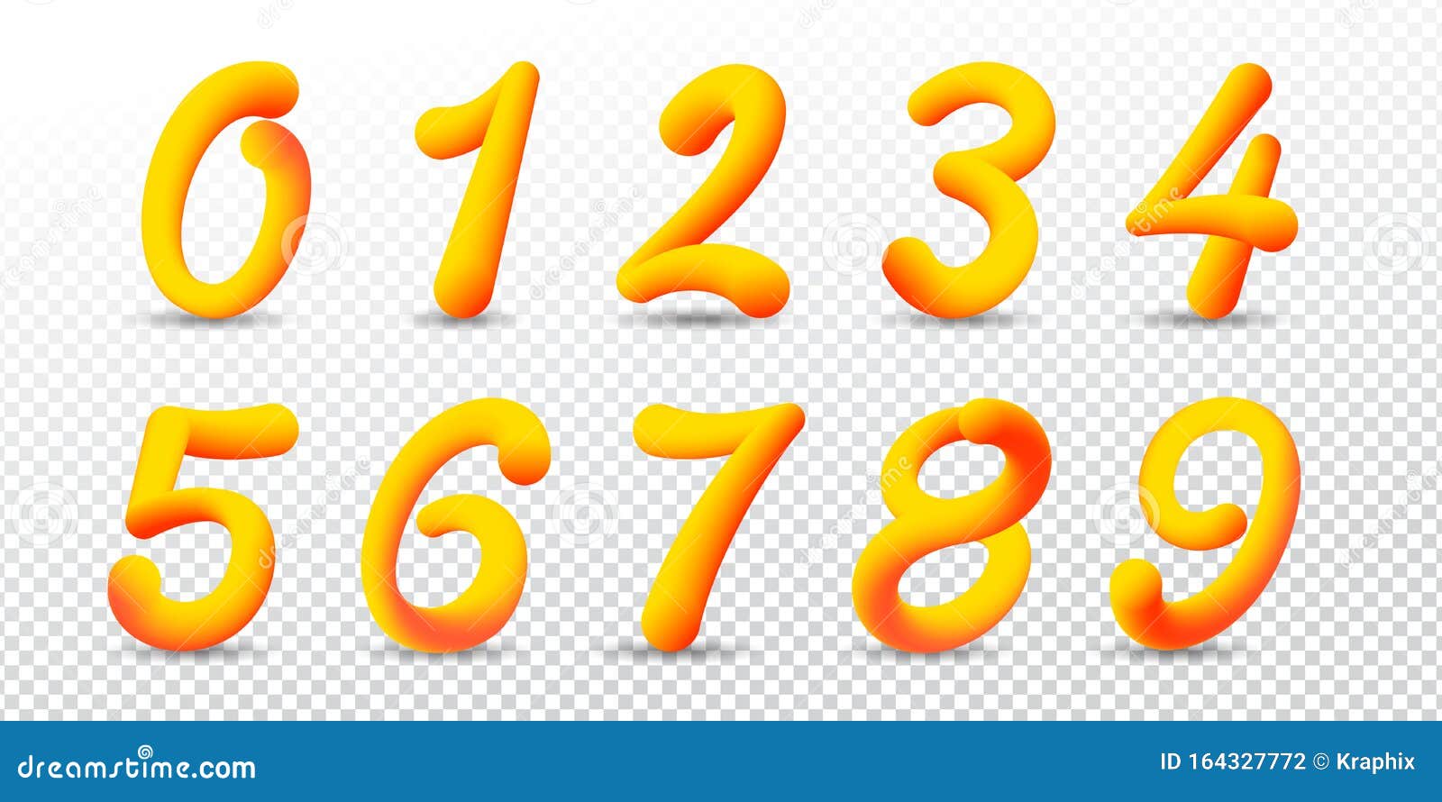 Number 0-9 in 3d Style with Gradient Vivid Colors Stock Vector ...