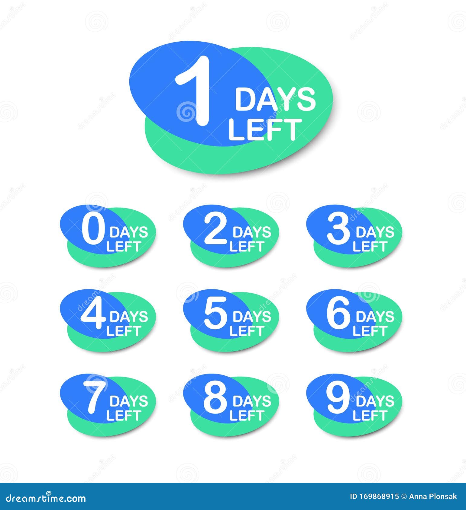 Vector Number of Days Left. Countdown Icons Stock Illustration ...