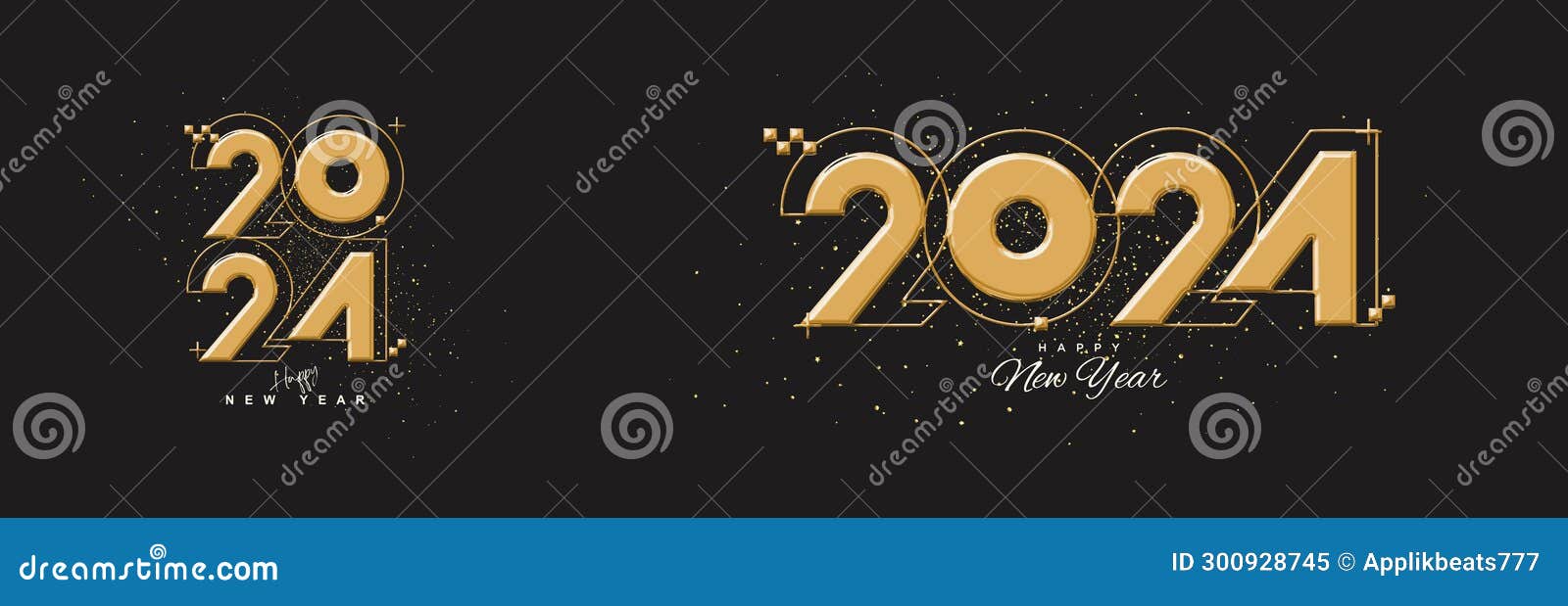Vector Number Design 2024. with Modern Gold Numbers Stock Illustration ...