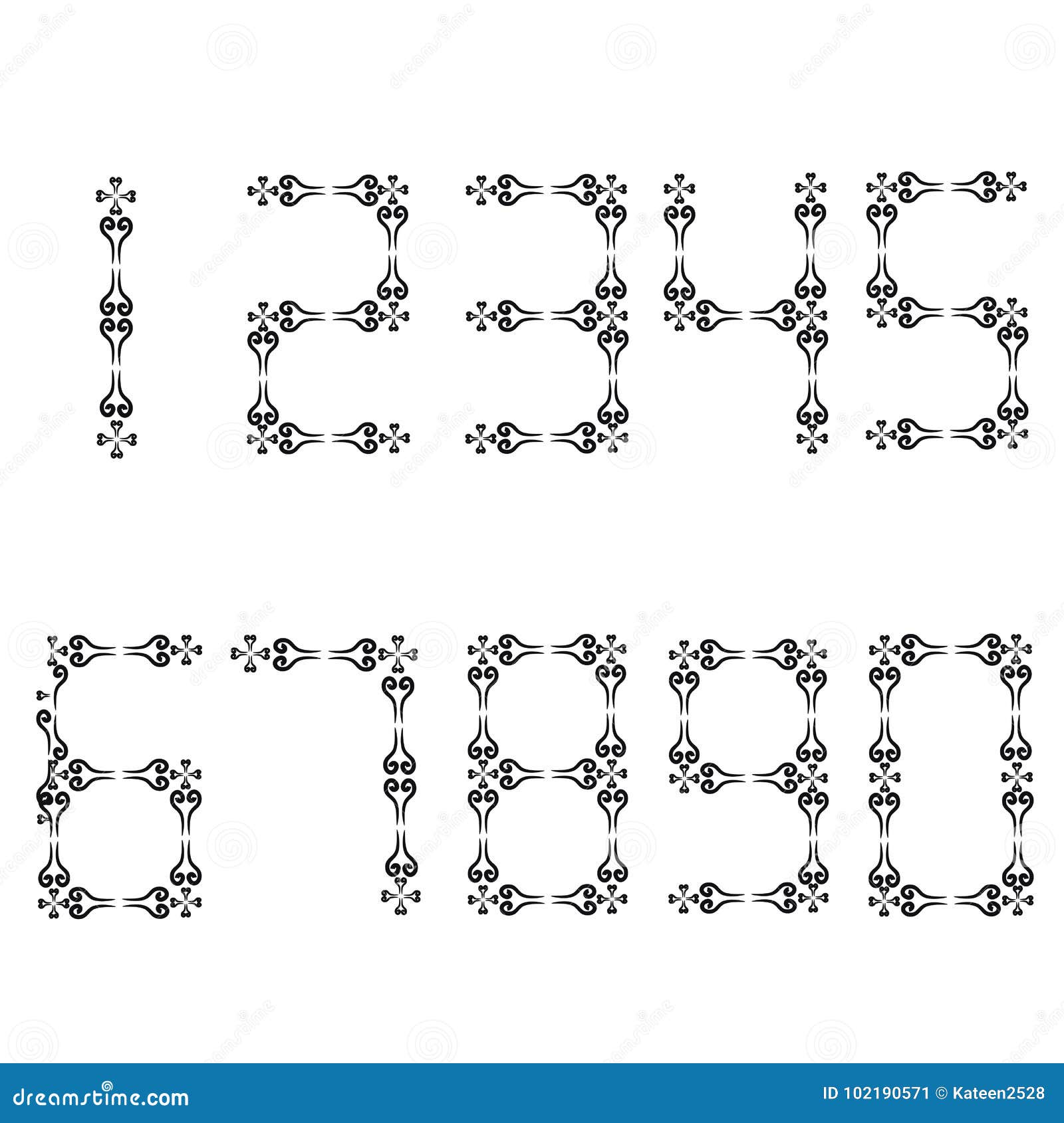 The Vector number icon set stock vector. Illustration of grunge - 102190571