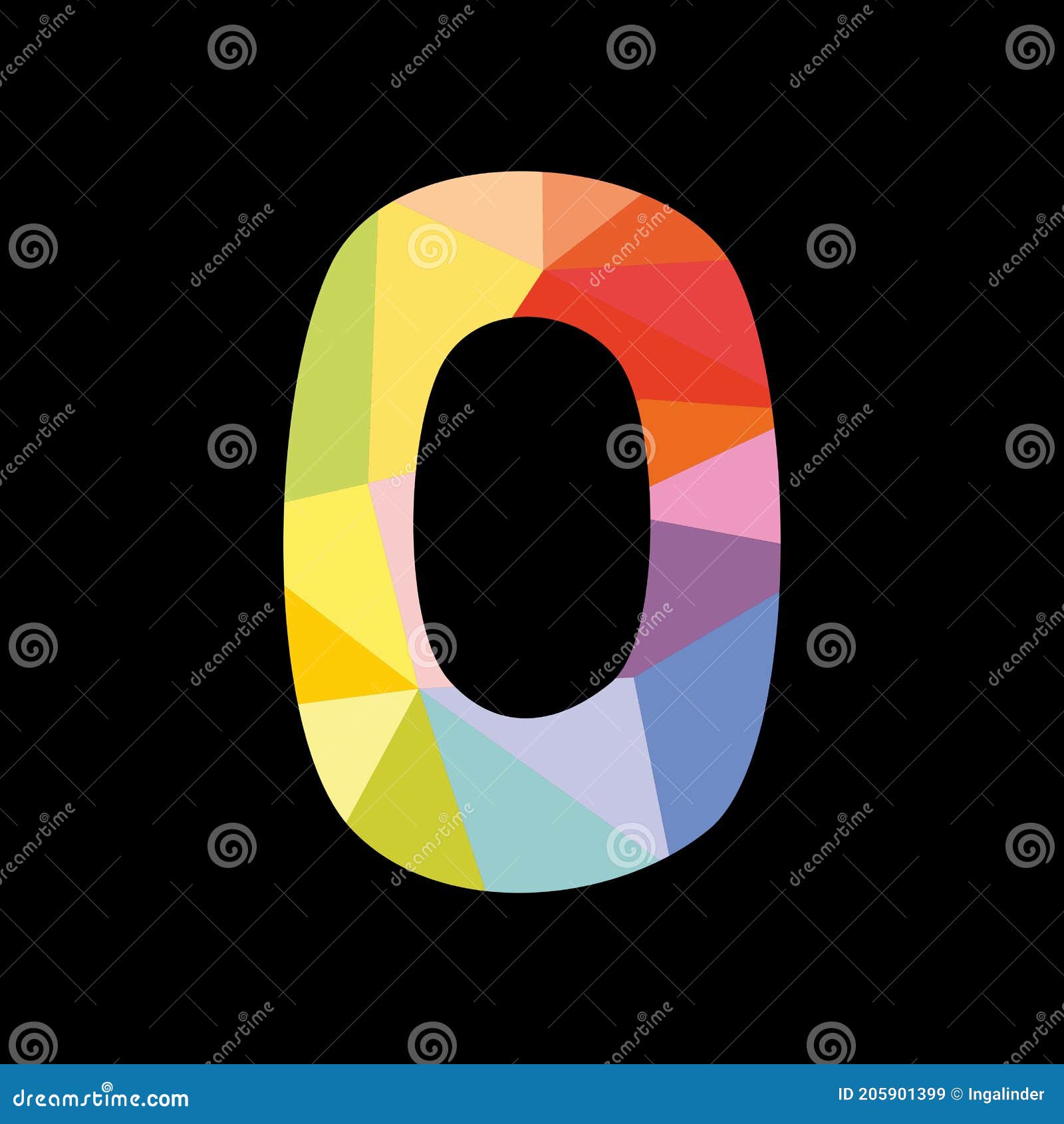 Vector Number 0 Isolated on Black Background Stock Vector ...