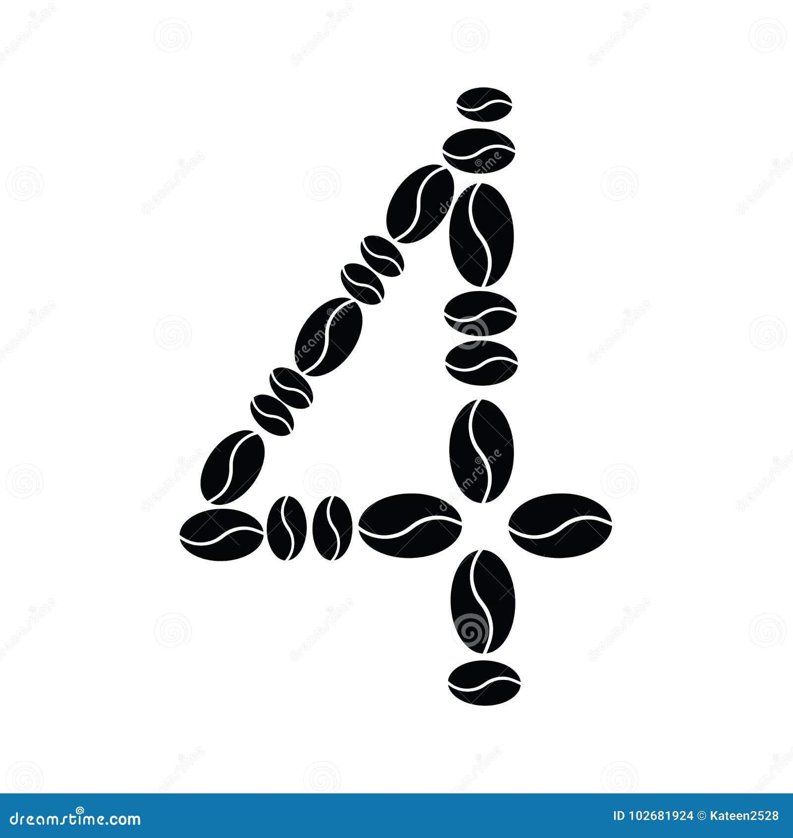 Vector Number Set from Coffee Beans Stock Illustration - Illustration ...