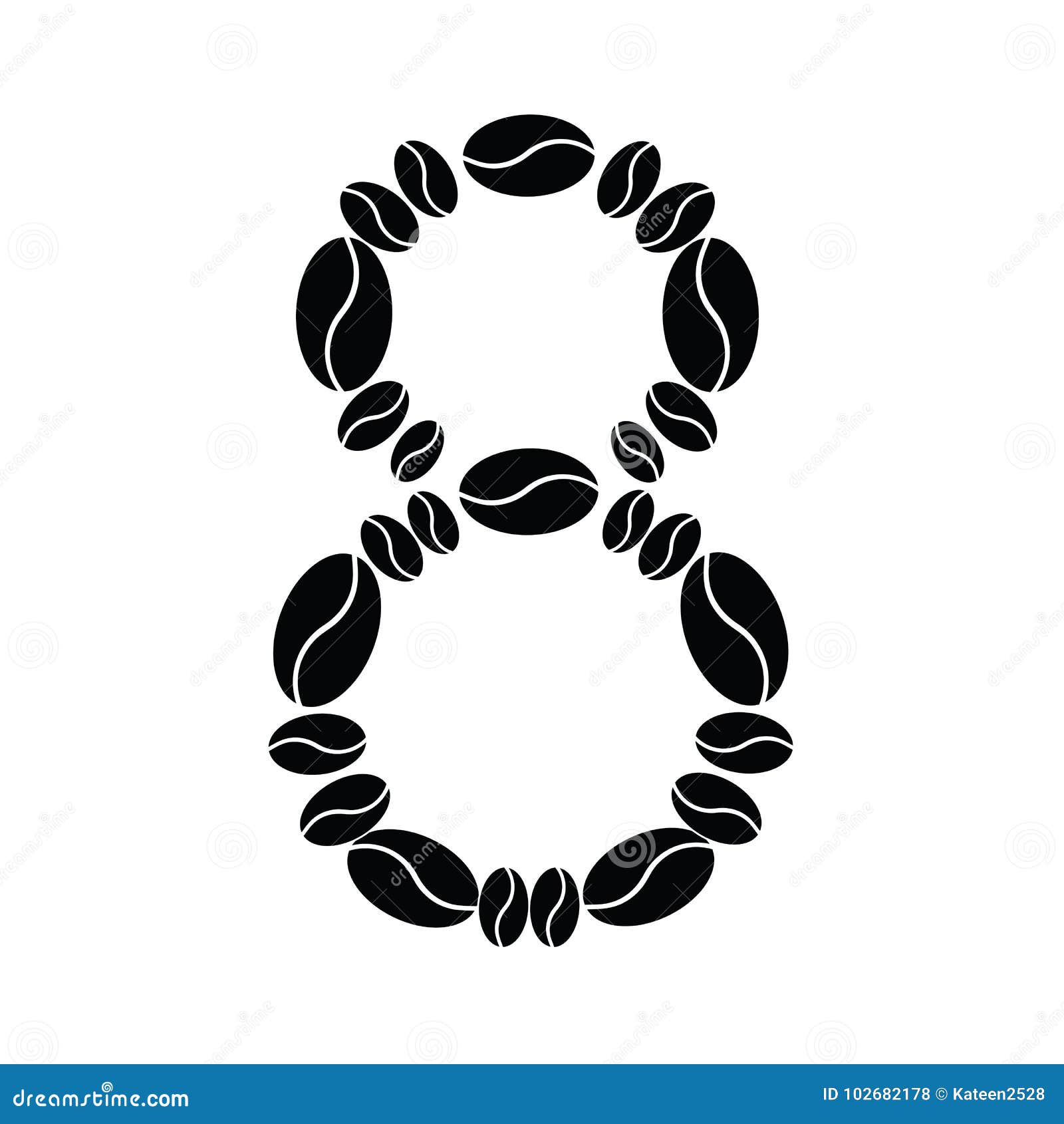 Vector Number Set from Coffee Beans Stock Vector - Illustration of ...