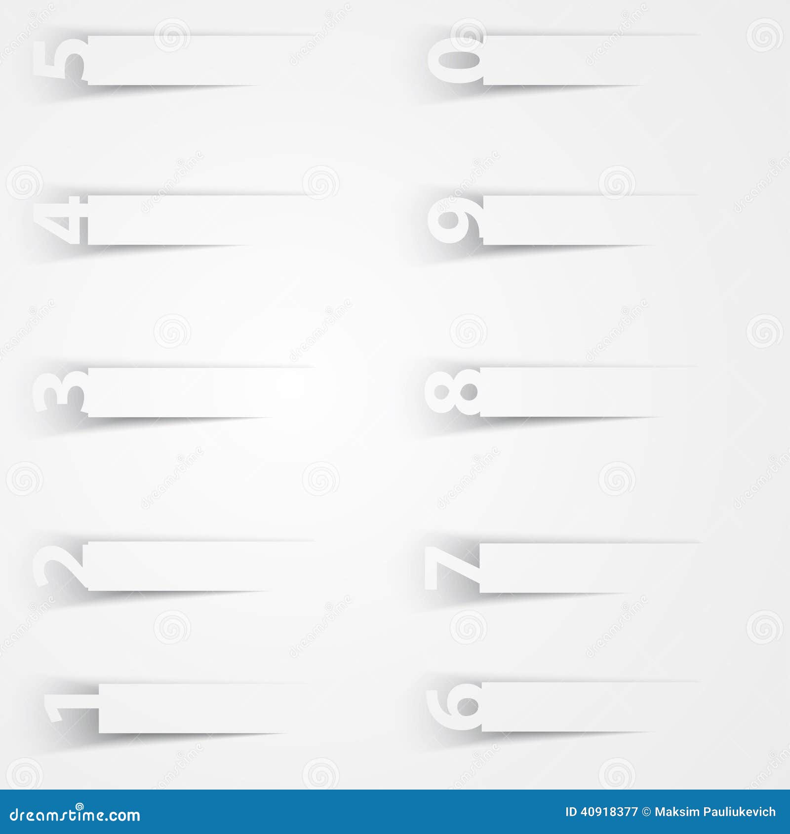 Vector Number Stickers Template. Paper Stock Vector - Illustration of ...