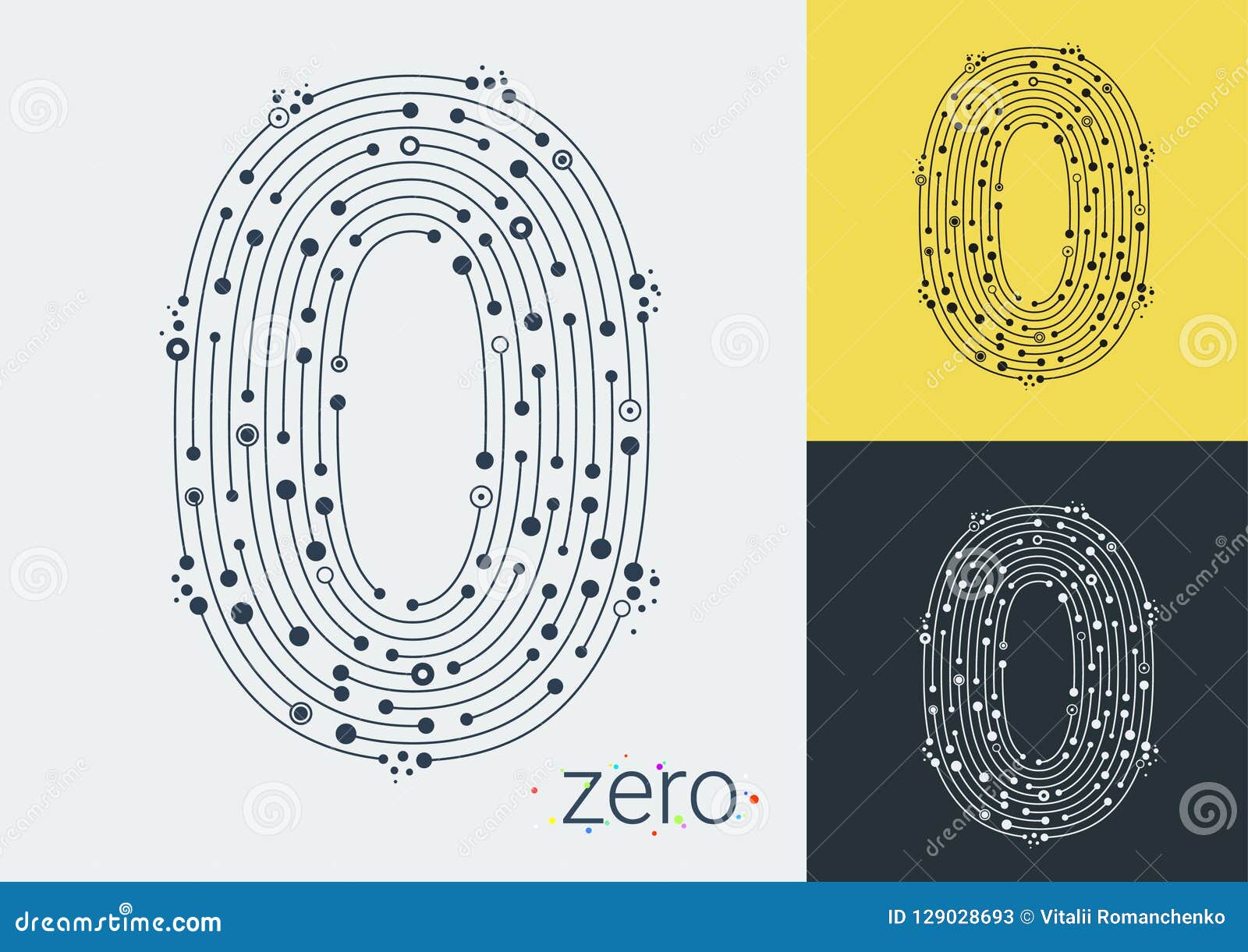 Vector Number Zero on a Bright and Colorful Background. the Image in ...