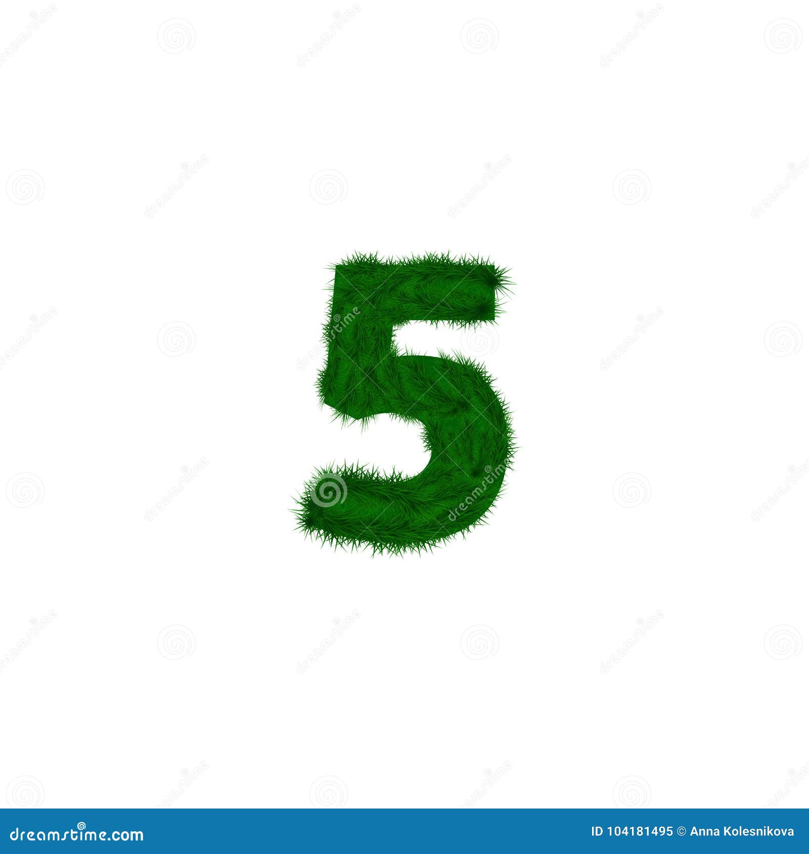 Vector Numbers Decorated with Pine Branches. Number- 5. Five. Stock ...