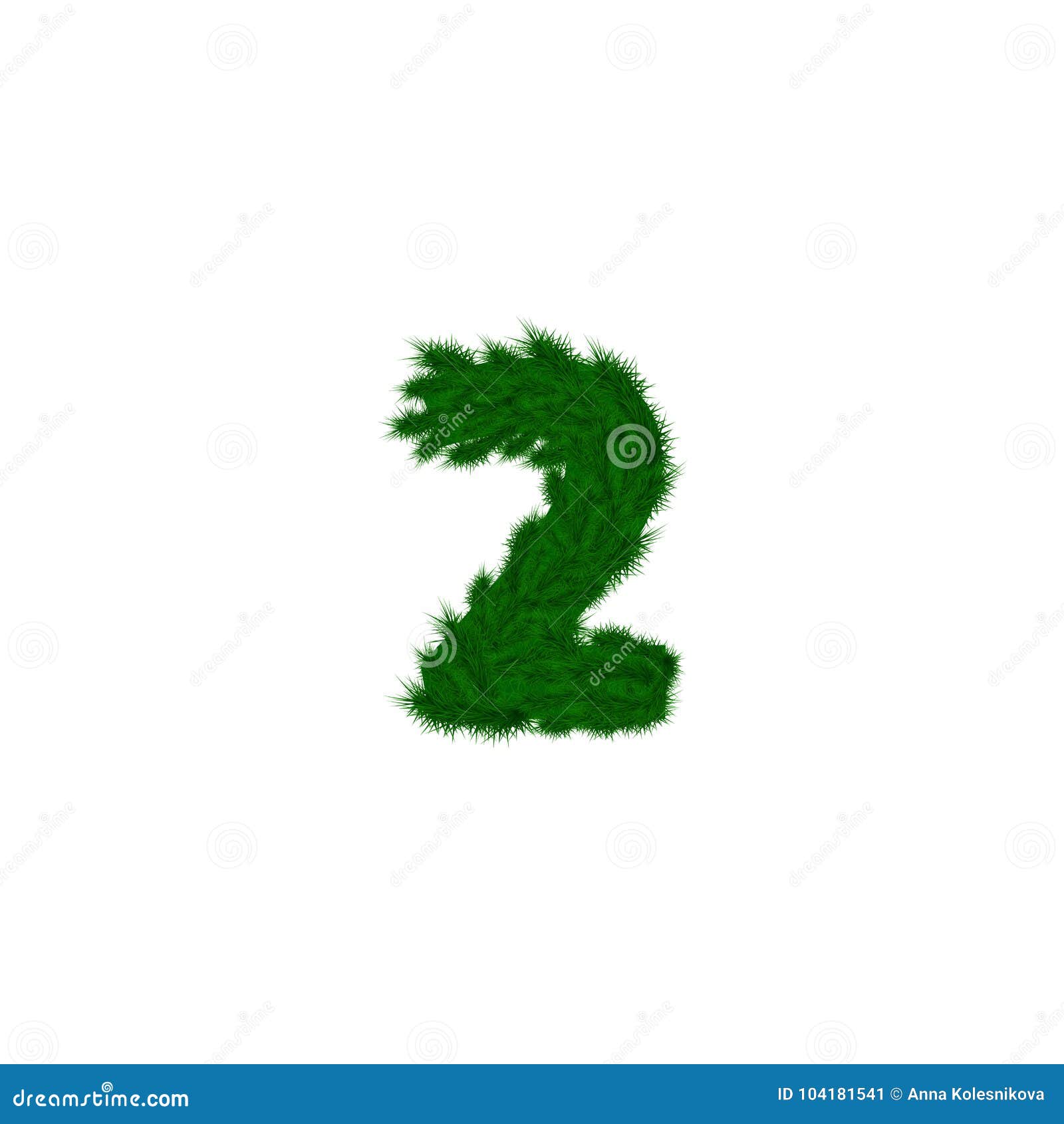 Vector Numbers Decorated with Pine Branches. Number- 2. Two. Stock ...