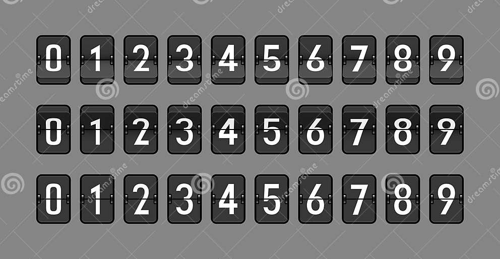 Numbers for Flip Clocks, Split-Flap or Flap Display, White Graphics and ...