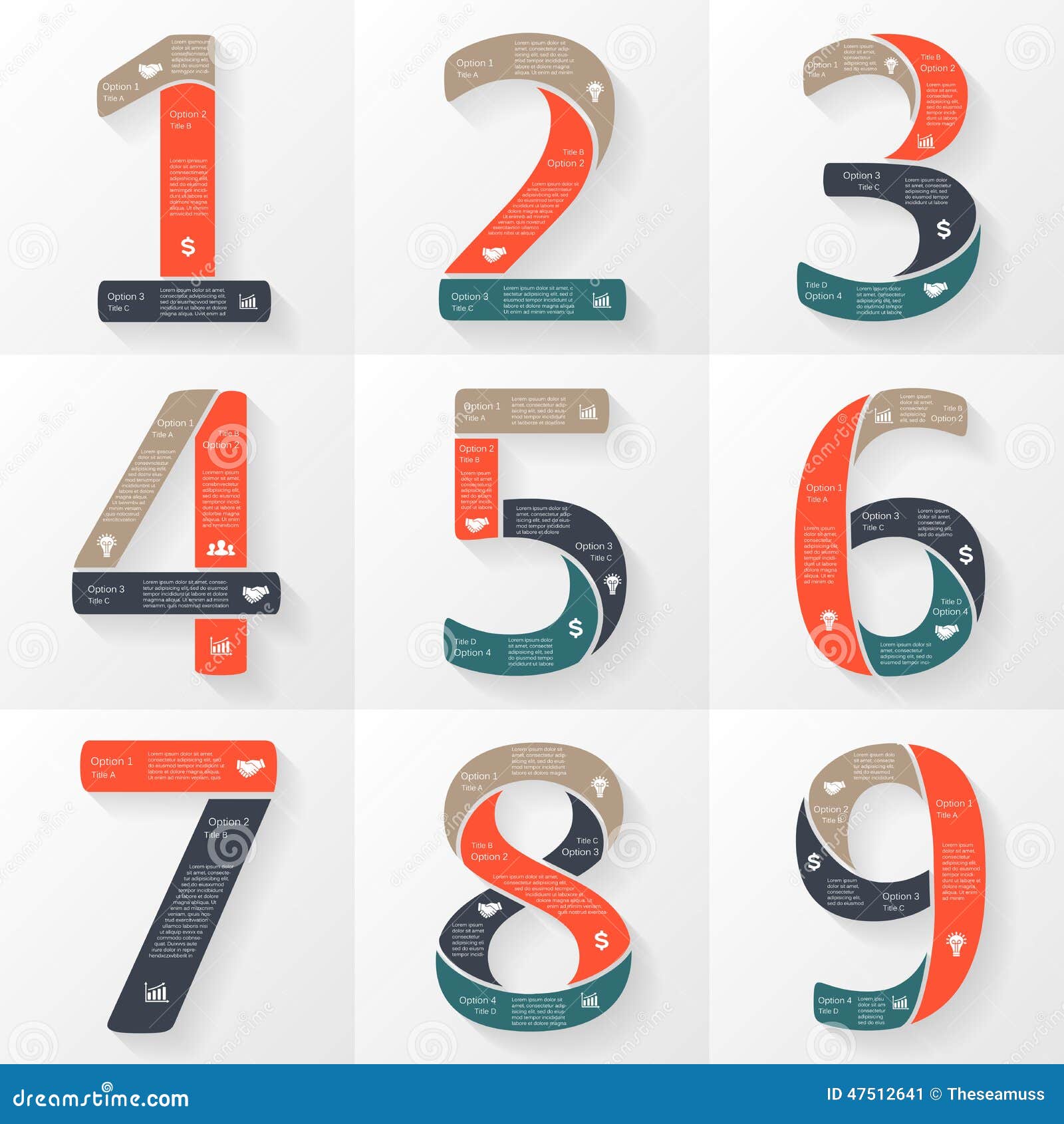 Vector Numbers Infographics, Font Diagrams. | CartoonDealer.com #47512641