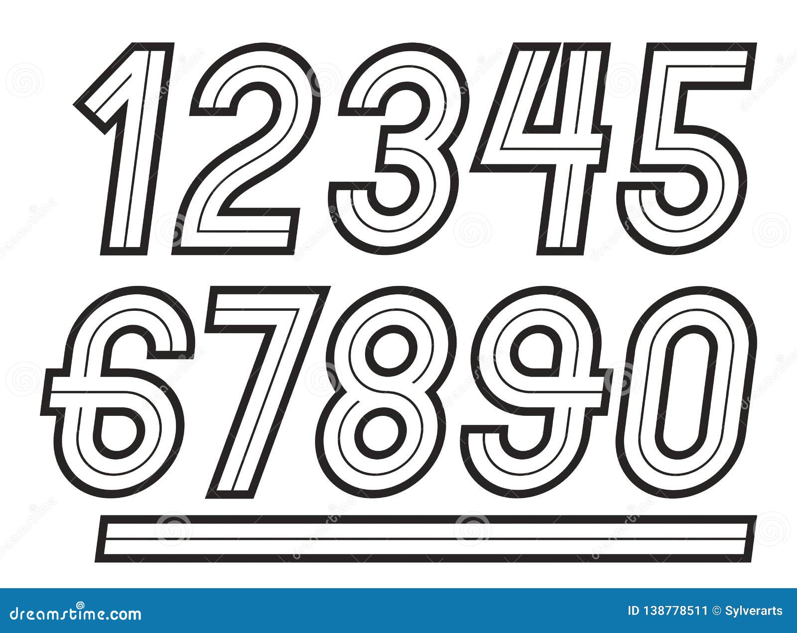 Vector Numbers, Modern Numerals Set. Stock Vector - Illustration of ...