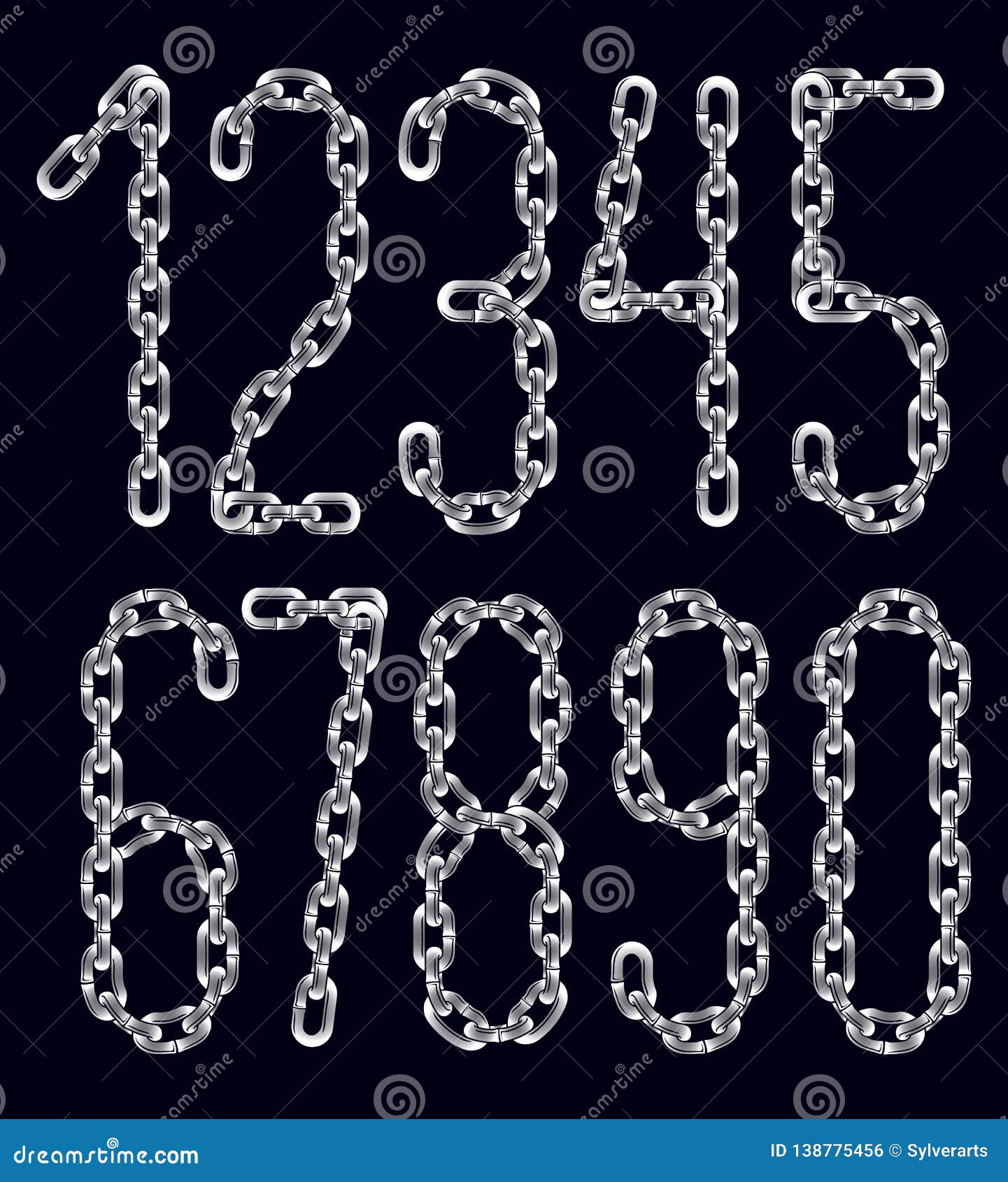 Vector Numbers, Modern Numerals Set. Stock Vector - Illustration of ...