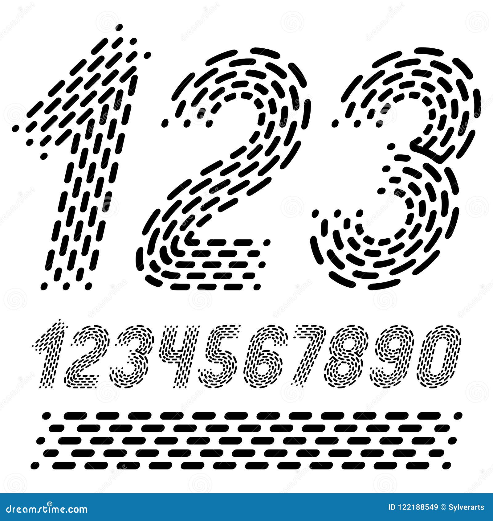 Retro Numbers Made With Lines Free Vector