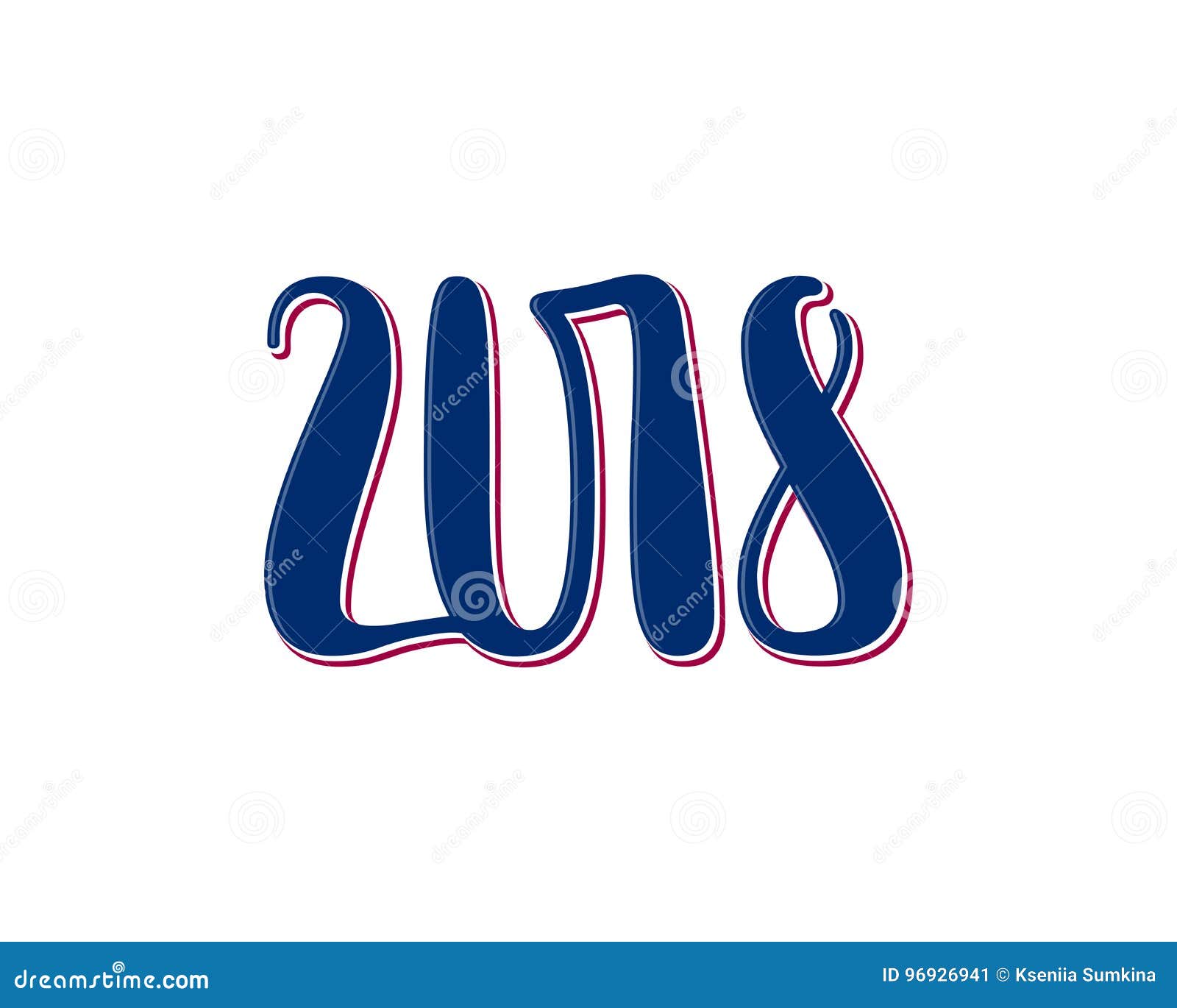 Vector Numbers 2018, New Year Template Illustration. Stock Vector ...