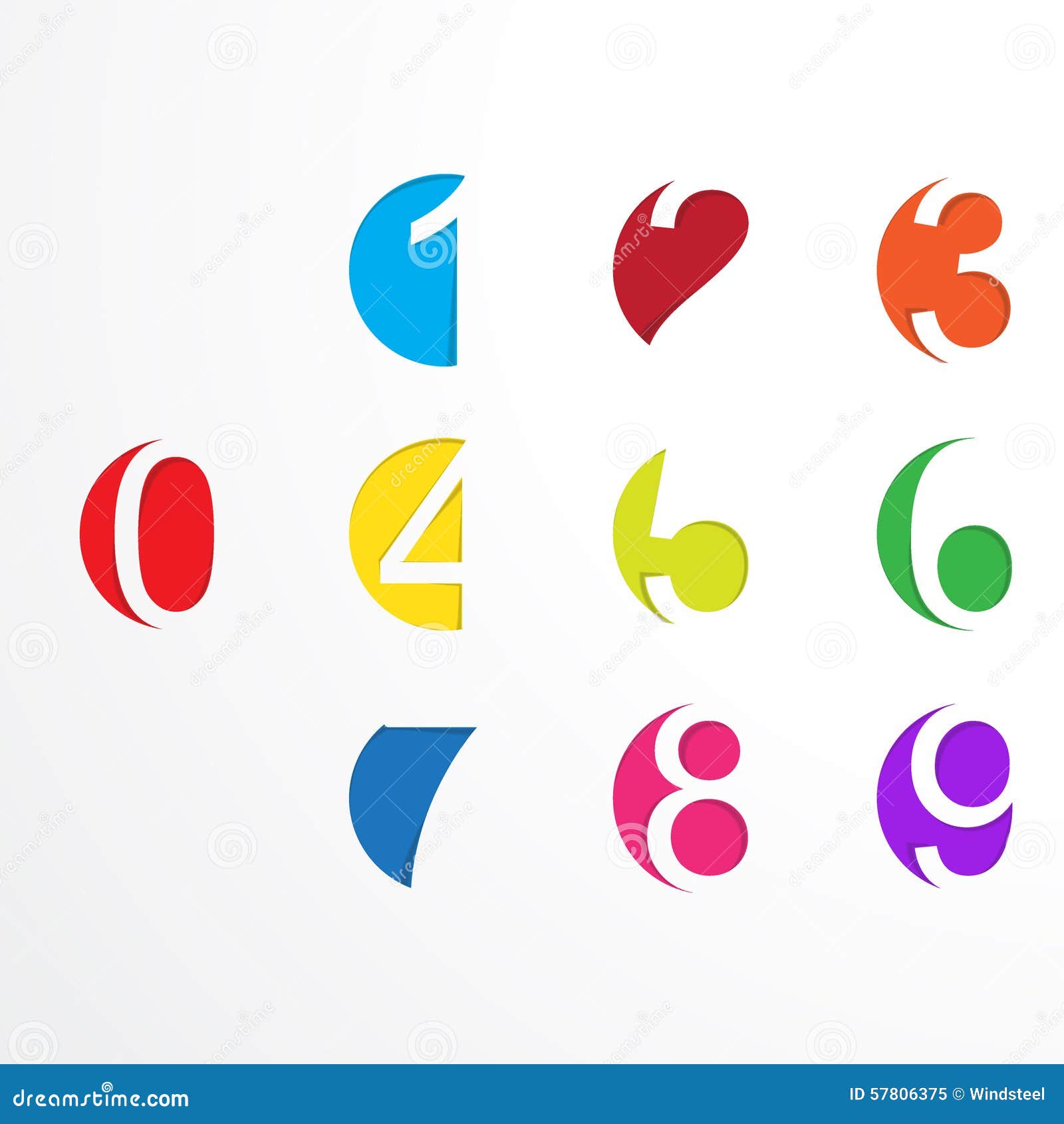 Vector Numbers from Number Set. Stock Vector - Illustration of ...