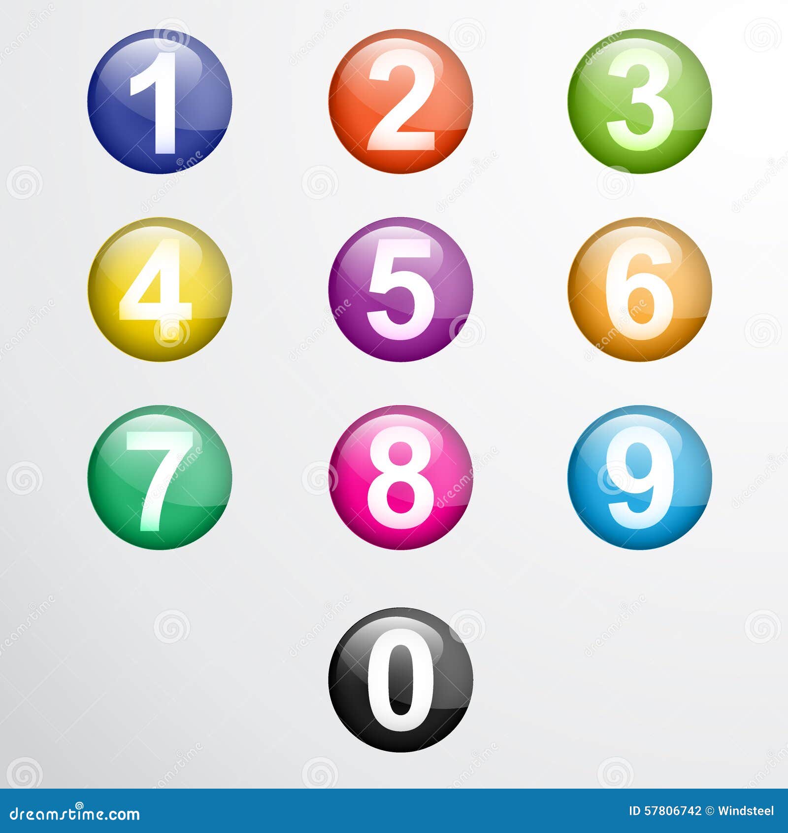 Vector Numbers from Number Set. Stock Vector - Illustration of null ...