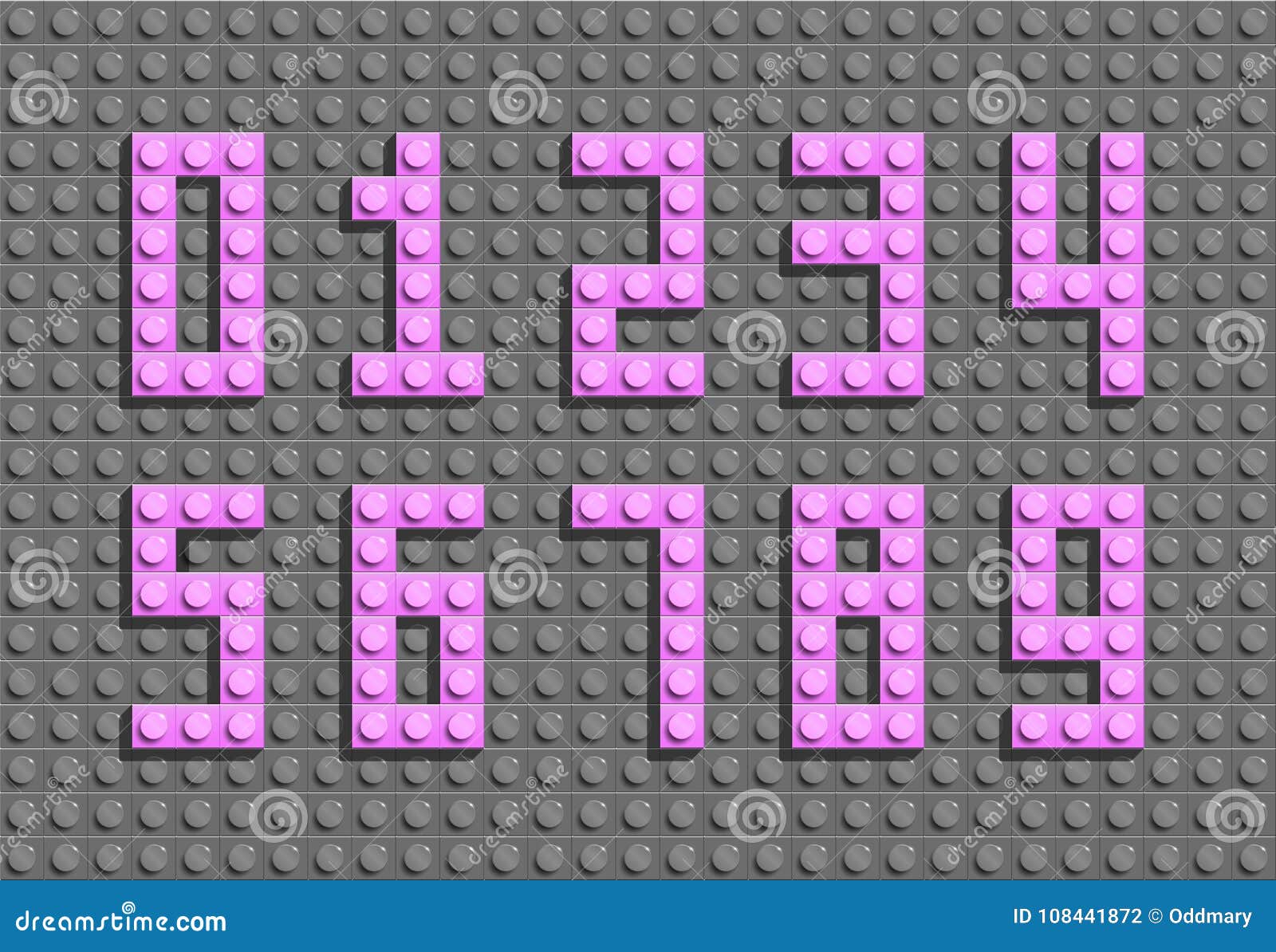 Vector Numbers from Plastic Building Lego Bricks. Colorful Lego Numbers ...