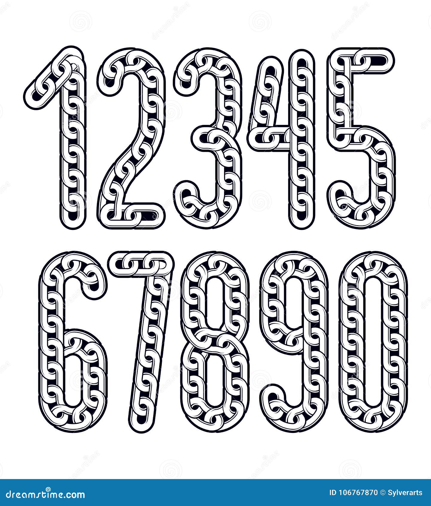 Vector Numerals Collection. Funky Numbers for Use As Poster Design ...