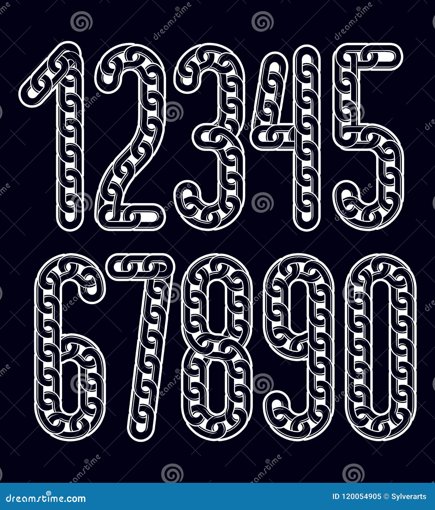 Vector Numerals Collection. Funky Numbers for Use As Poster Design ...