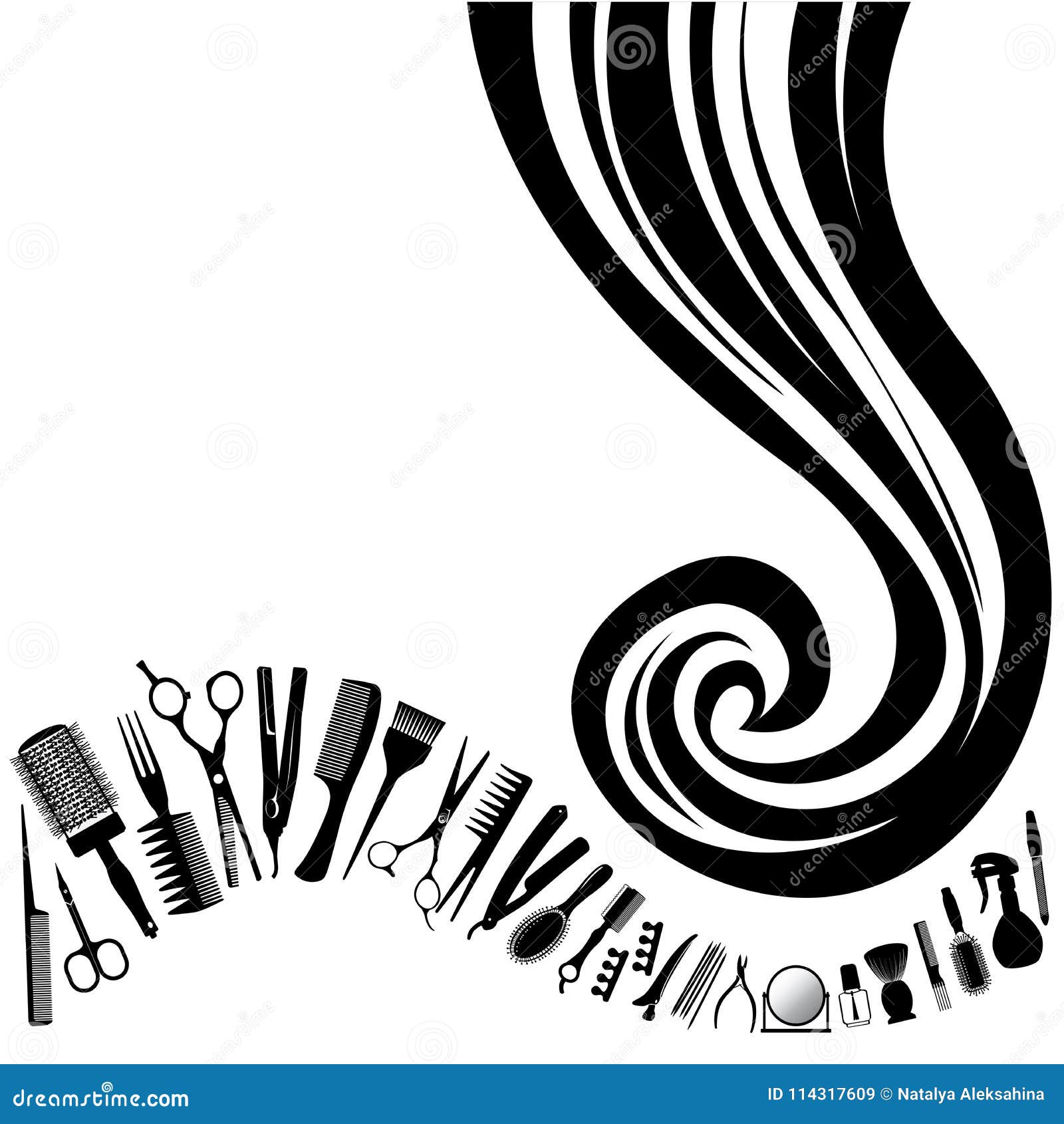 Vector O Cacho De Ferramentas Do ` S Do Cabelo E Do Cabeleireiro ...