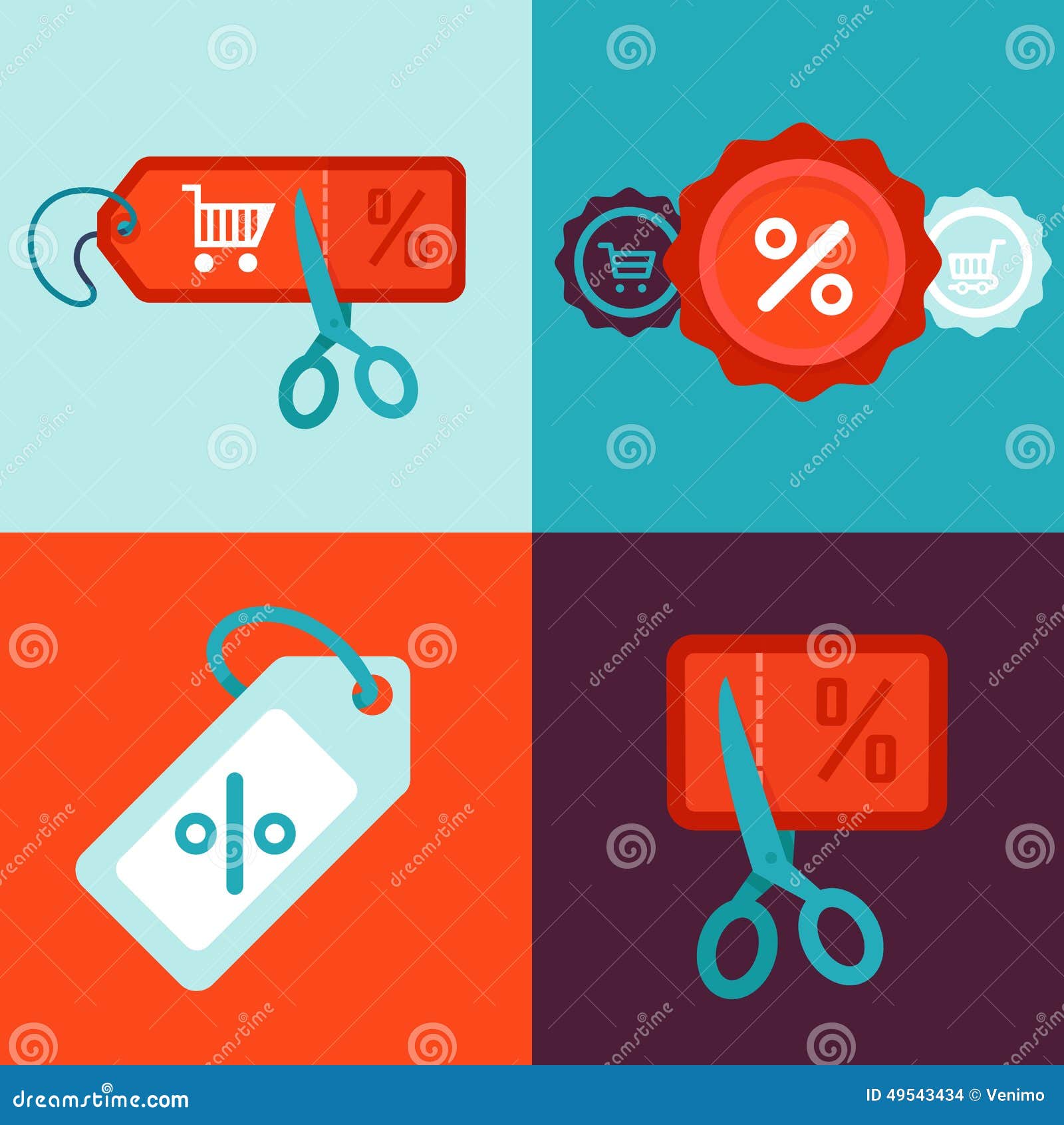 Vector O Conceito Do Disconto E Da Venda No Estilo Liso Ilustração do ...