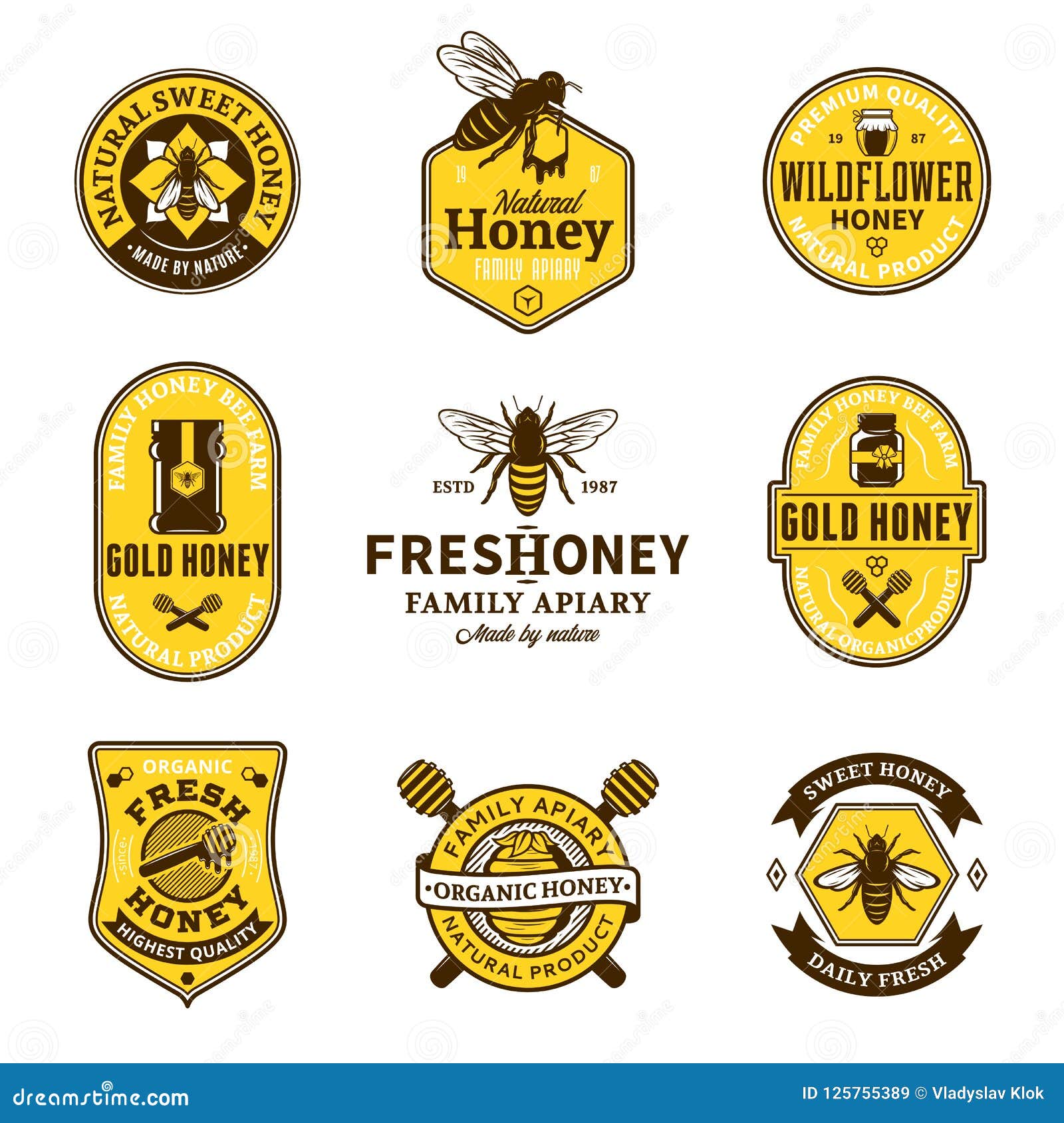 Vector O Logotipo Do Mel, Os ícones E Os Elementos Do Projeto ...