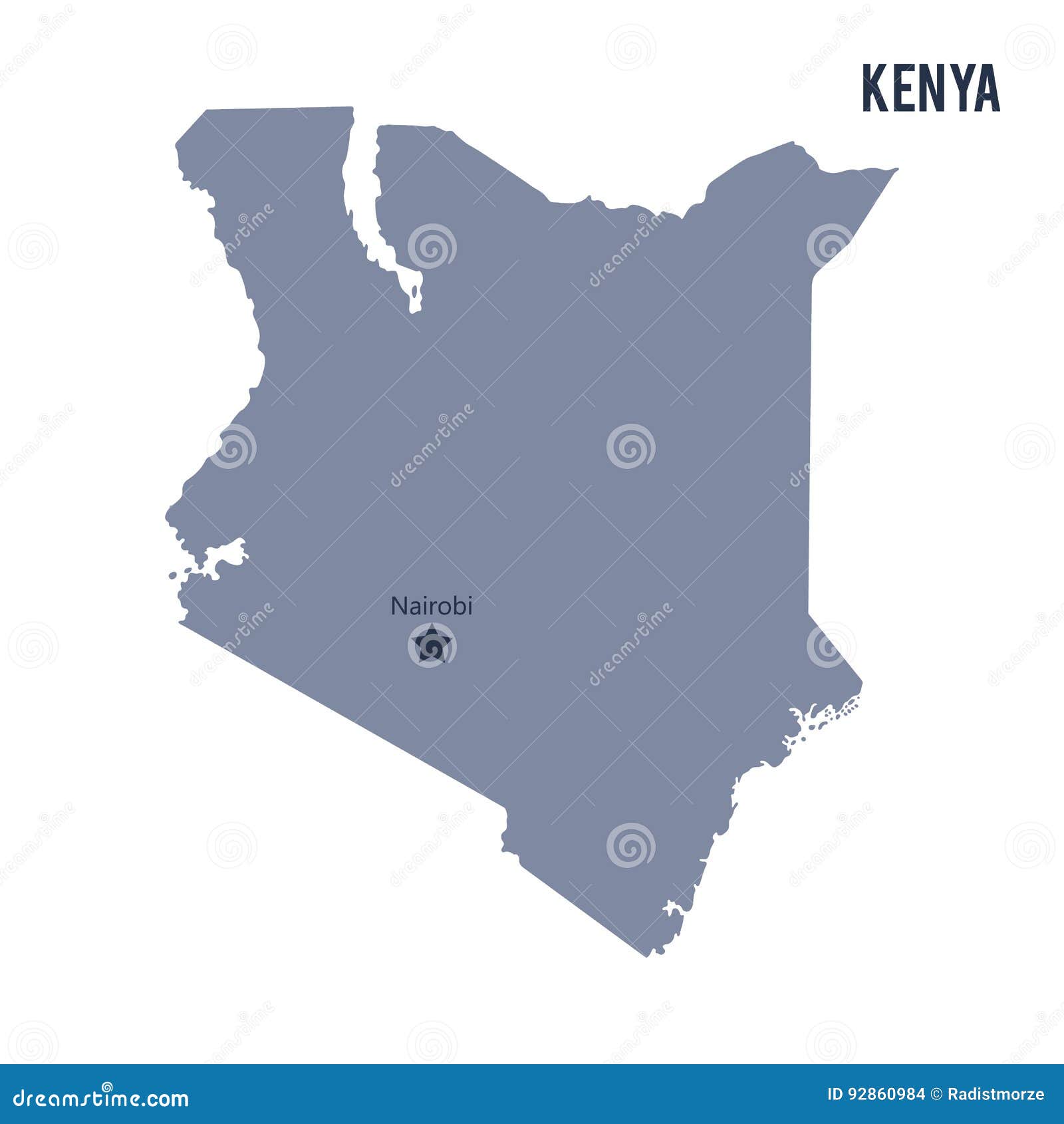 Vector O Mapa De Kenya Isolou-se No Fundo Branco Ilustração Stock ...