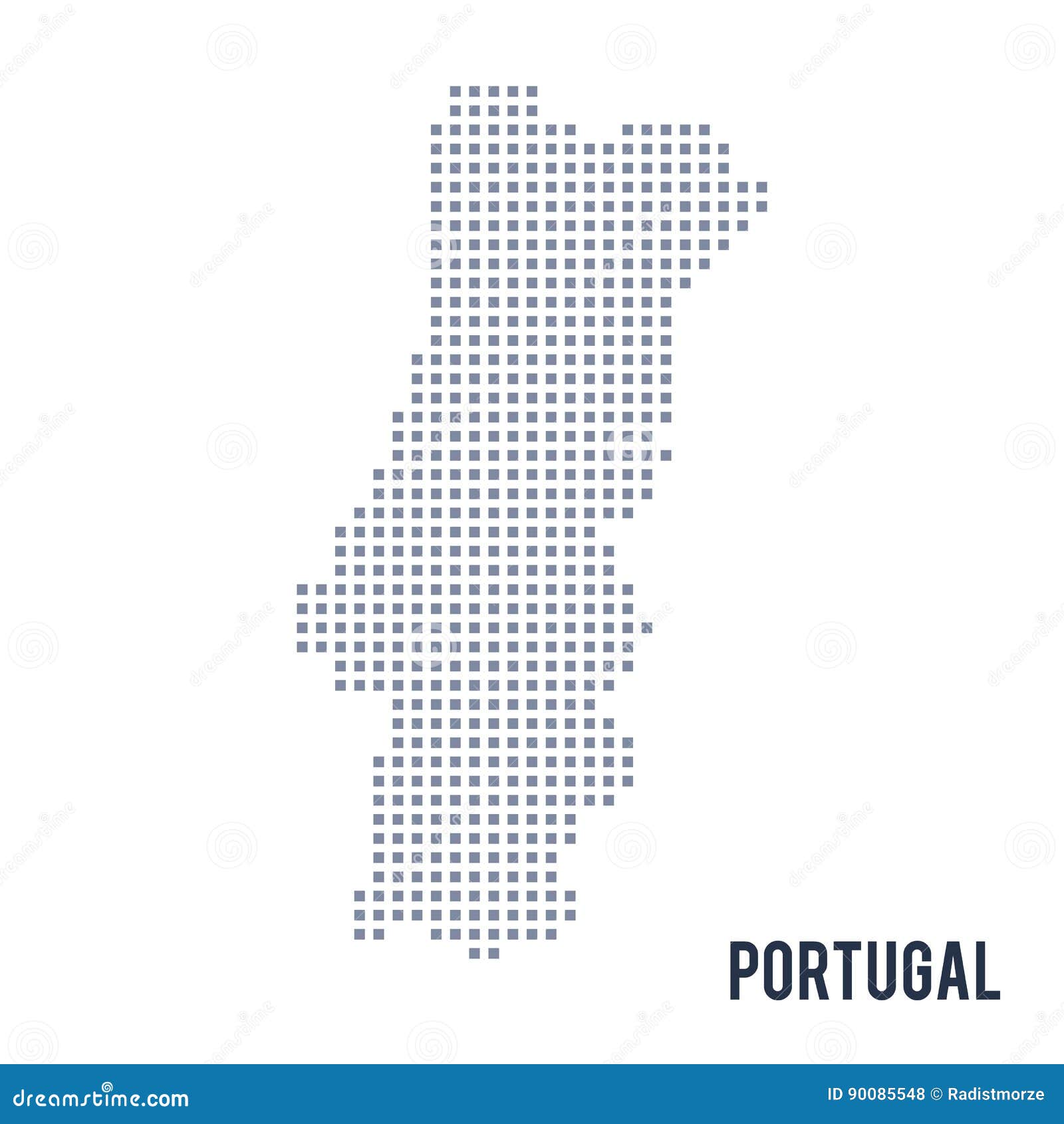 Vector O Mapa De Pixel De Portugal Isolou-se No Fundo Branco Ilustração ...