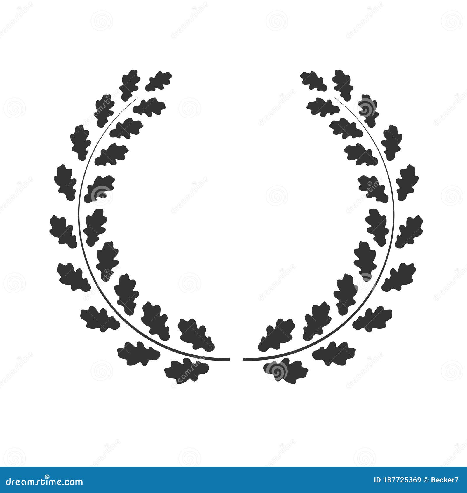 Vector oak wreath isolated stock vector. Illustration of element ...