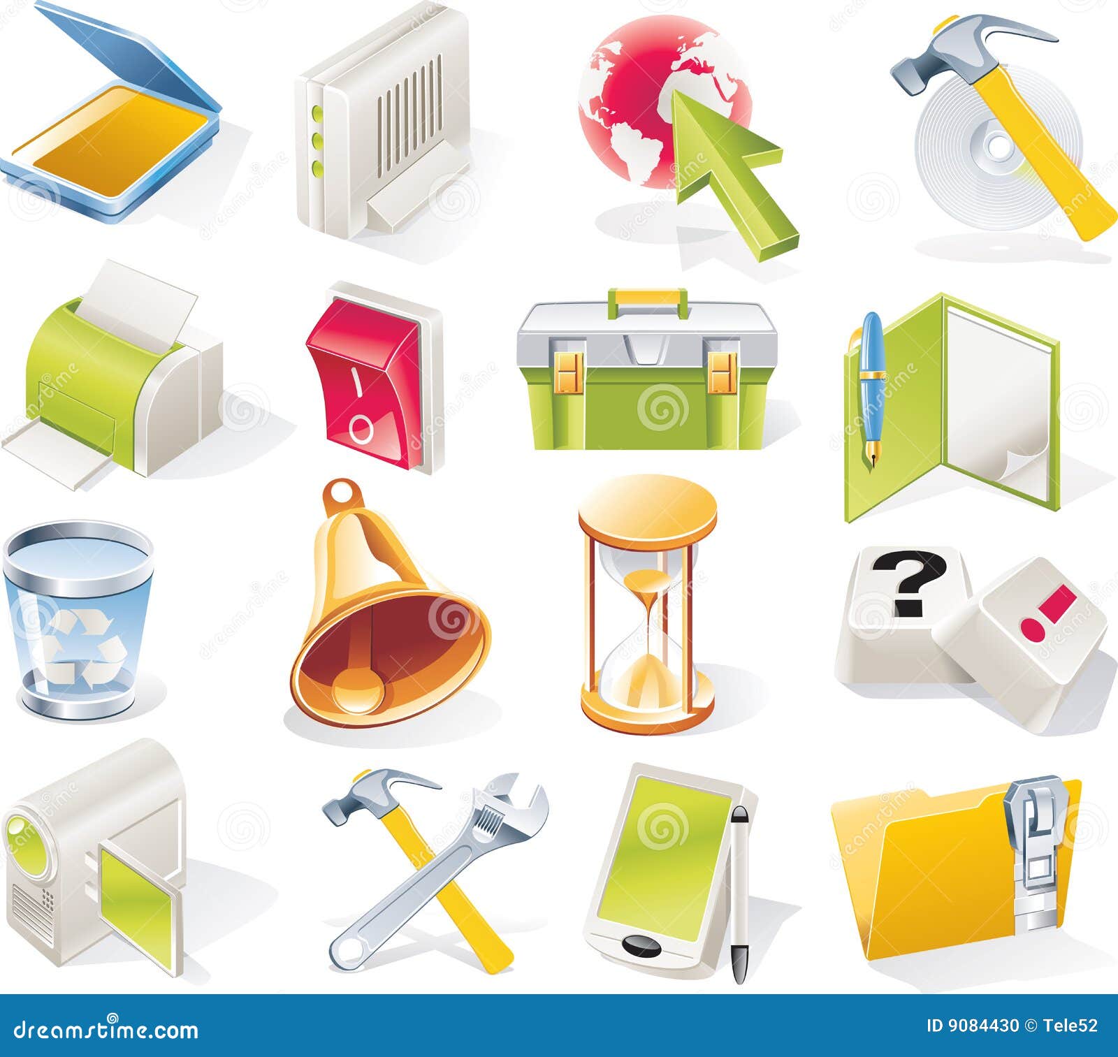 Vector Objecten Geplaatste Pictogrammen. Deel 7 Vector Illustratie ...