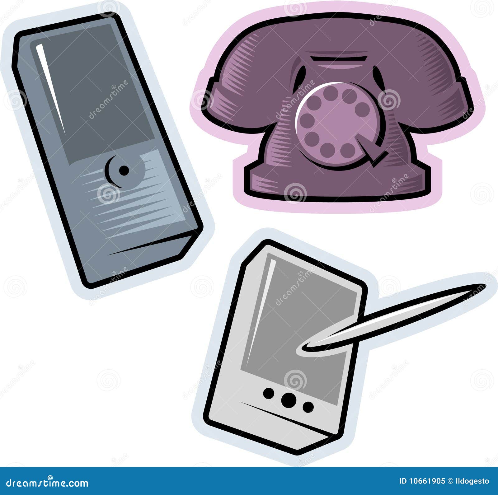 Vector Objects for Communication Stock Vector - Illustration of device ...