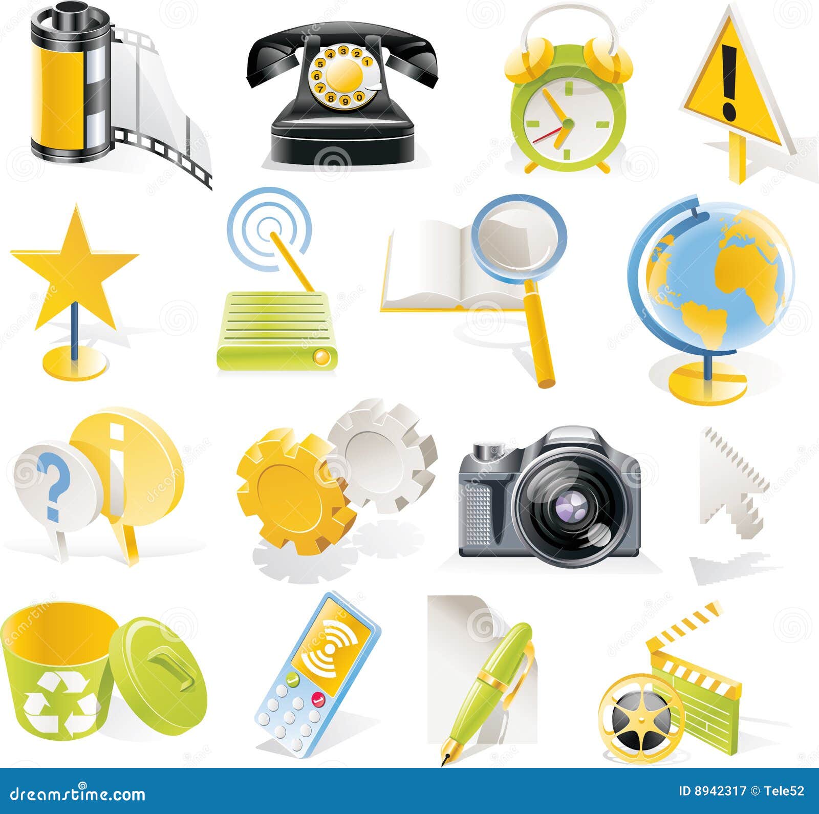 Vector Objects Icons Set. Part 3 Stock Vector - Illustration of ...