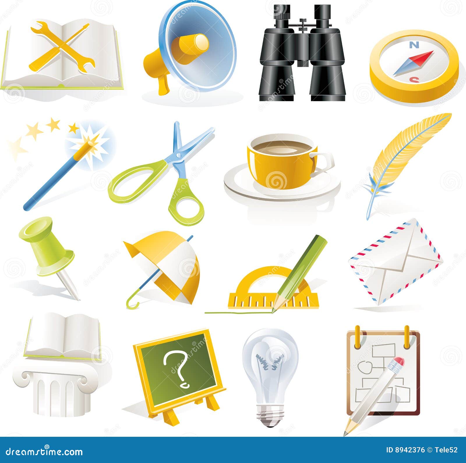 Vector Objects Icons Set. Part 5 Stock Vector - Illustration of mail ...
