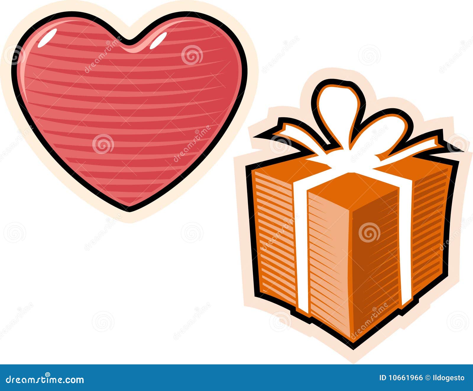 Vector objects for love stock vector. Illustration of gift - 10661966