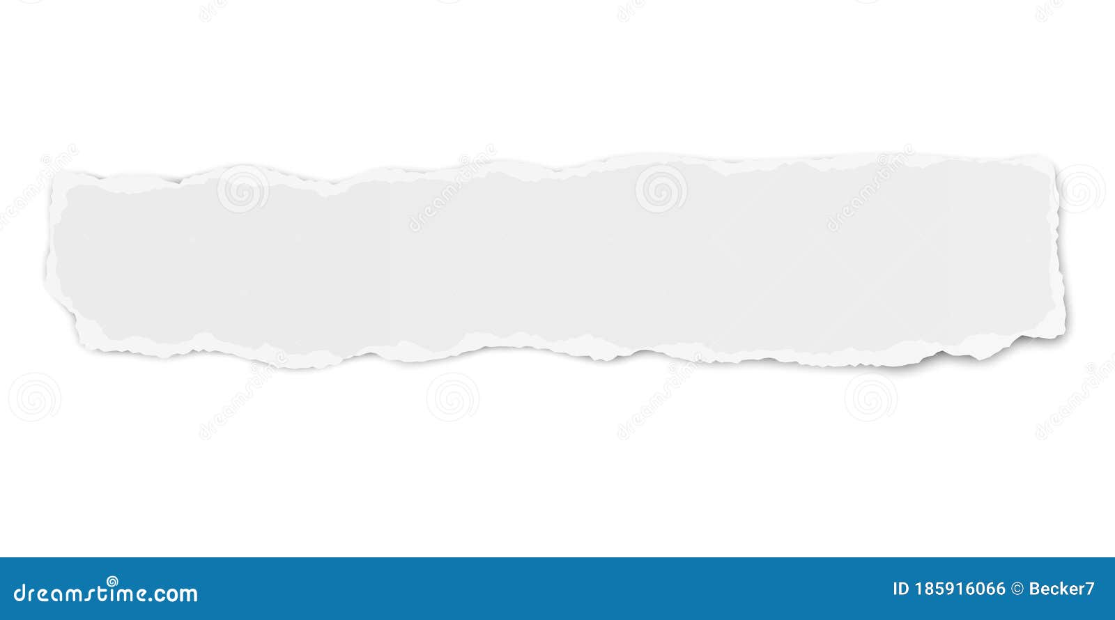 Vector Oblong Paper Tear Wisp with Soft Shadow Isolated on White ...