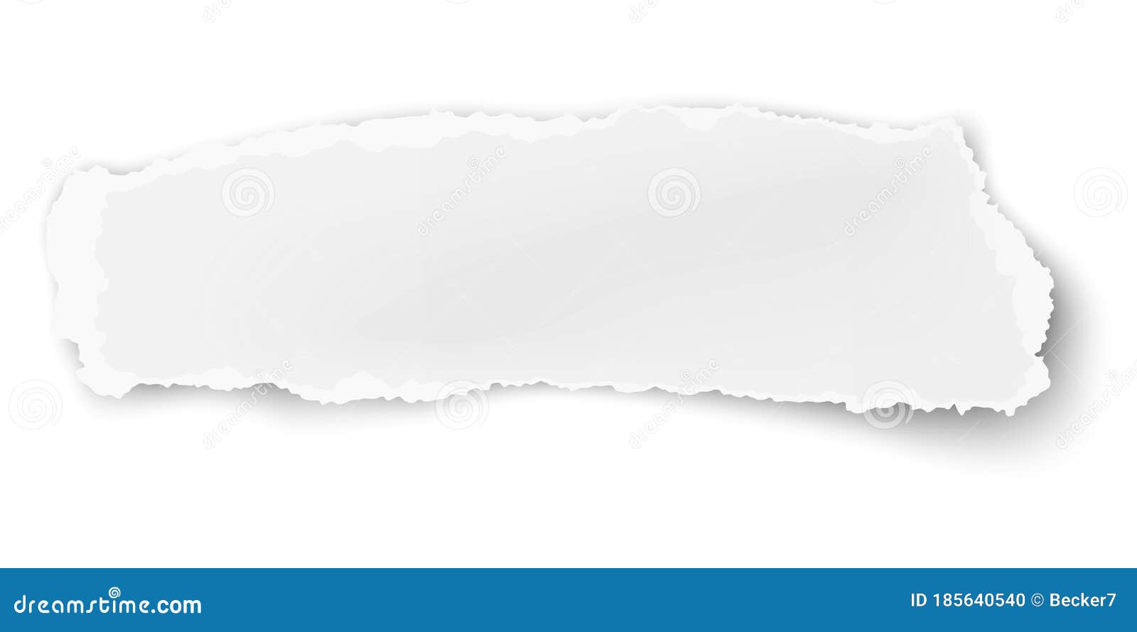 Ragged Paper Wisp With Soft Shadow Isolated On White Background. Vector ...