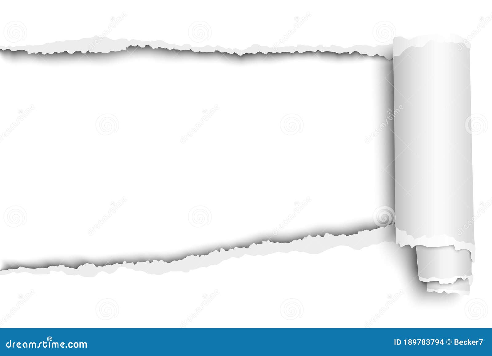 Vector Oblong Snatched Hole in White Sheet of Paper from Left Side To ...